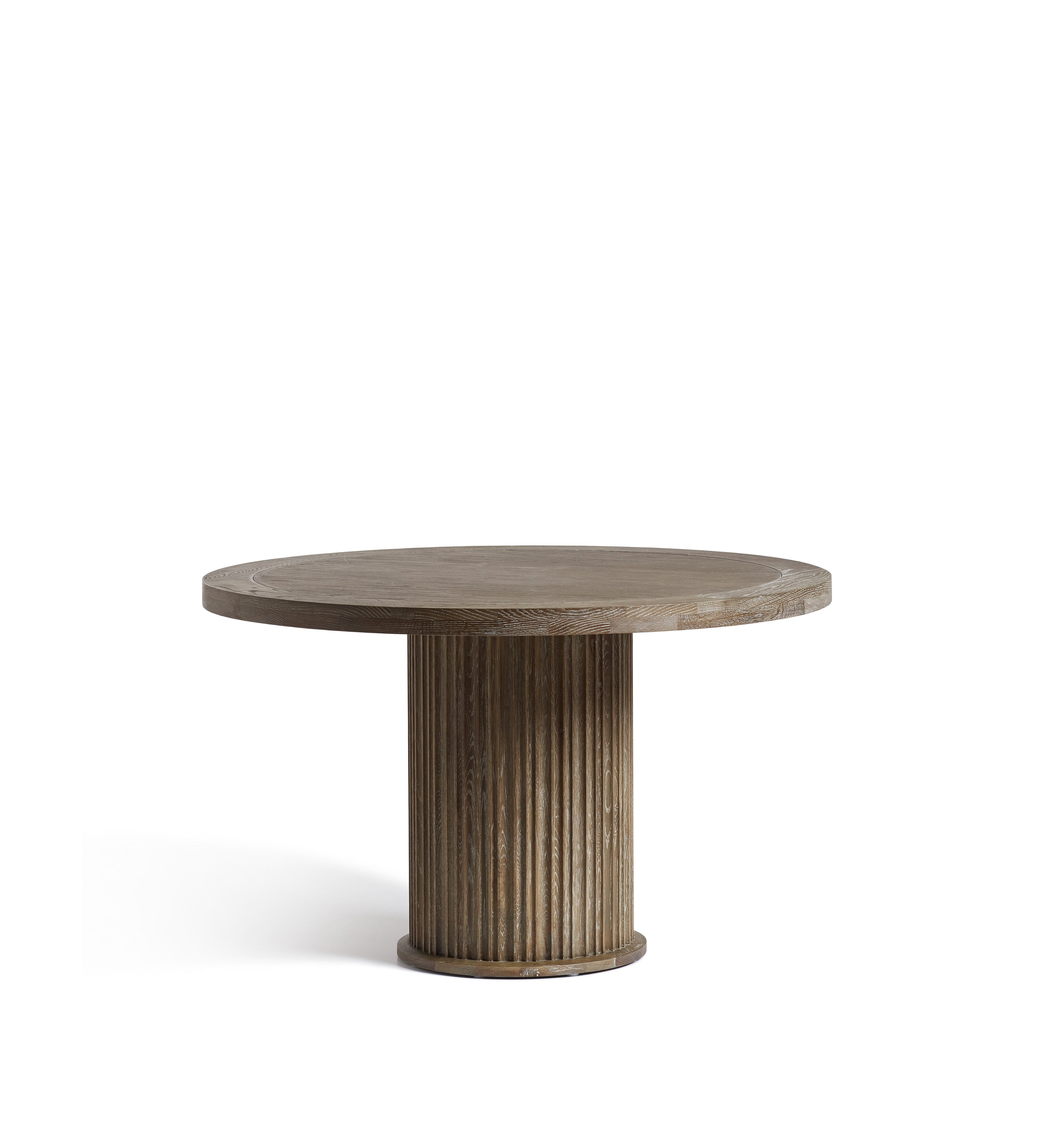 Marcus Round Dining Table - Small - Burnt Oak Brown | OKA