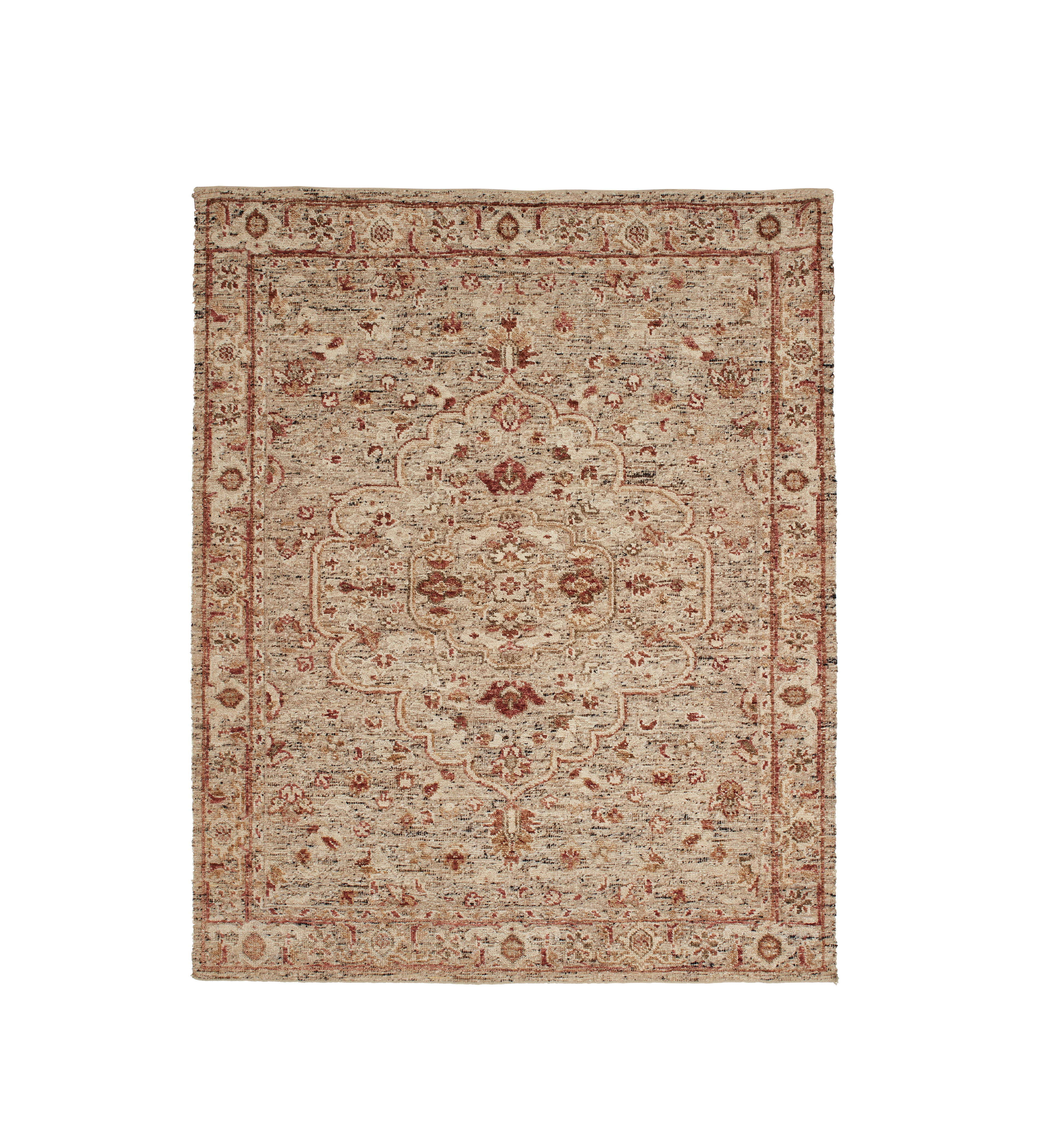 Anahita Rug 244x305cm - Natural/Rose Pink | OKA