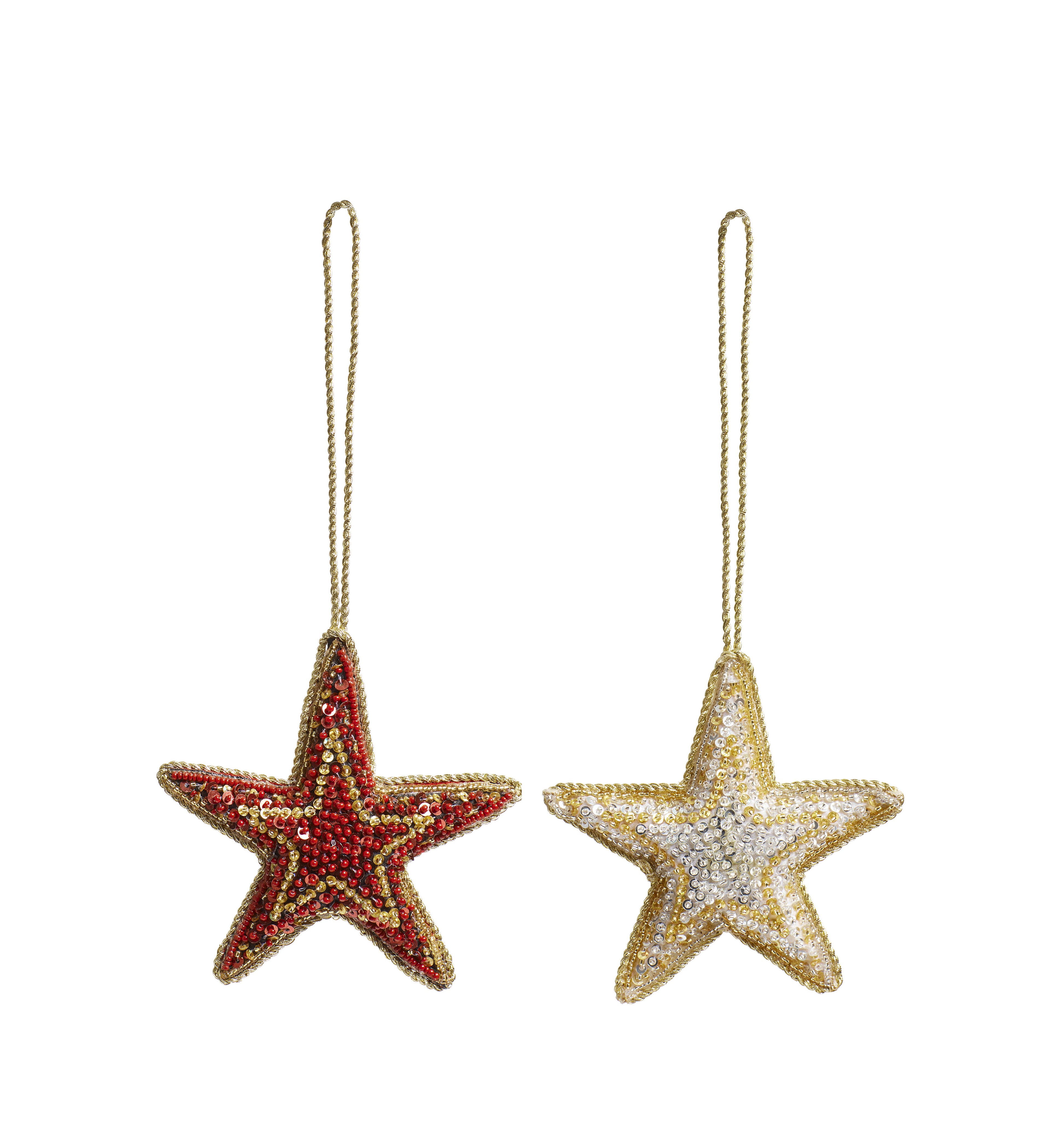 Astrum Star Hanging Decorations Pair - Multi | OKA