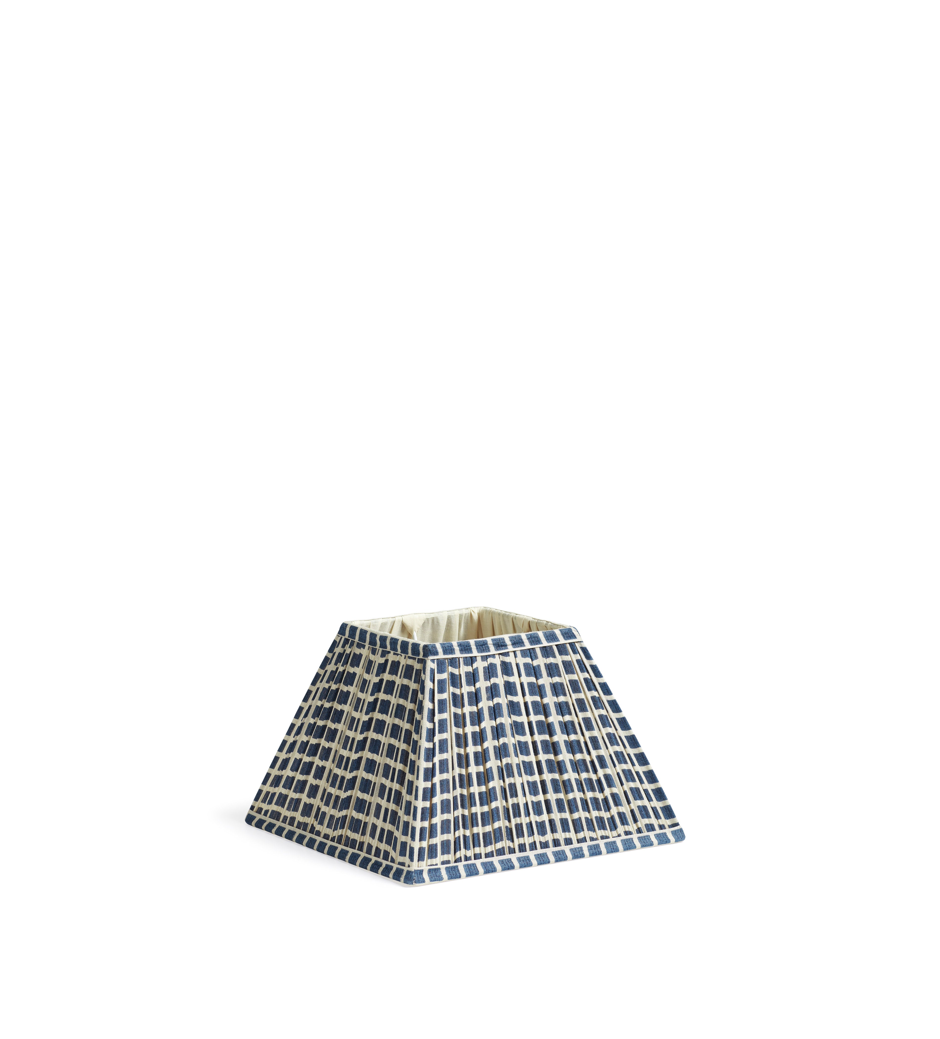 Avalon Square Silk Lampshade 25cm - Ink Blue | OKA