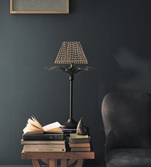 Avalon Square Silk Lampshade 25cm - Ink Blue | OKA