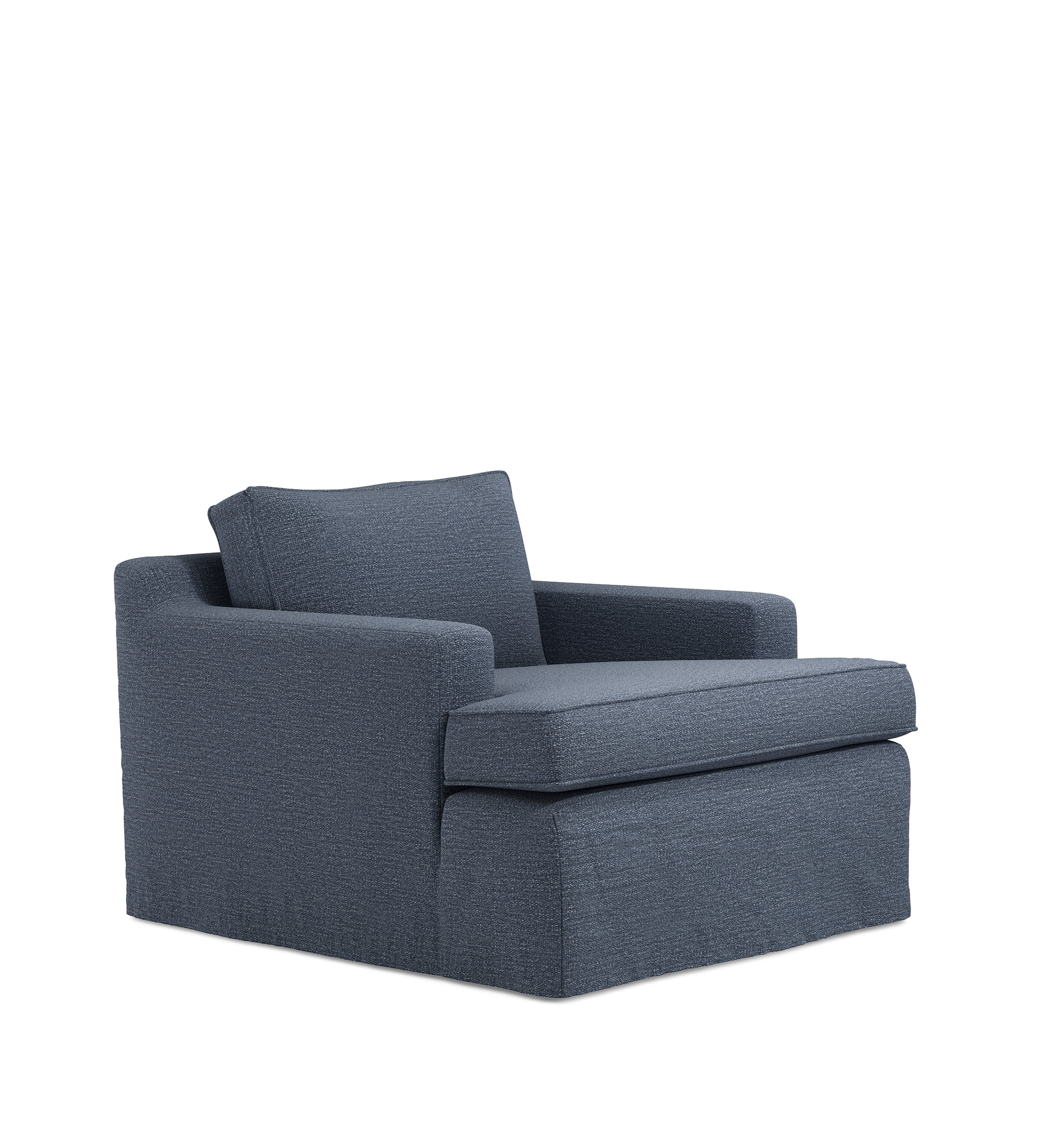 COVER ONLY - Beale Clever Linen Loose Cover for Armchair - Petrol | OKA