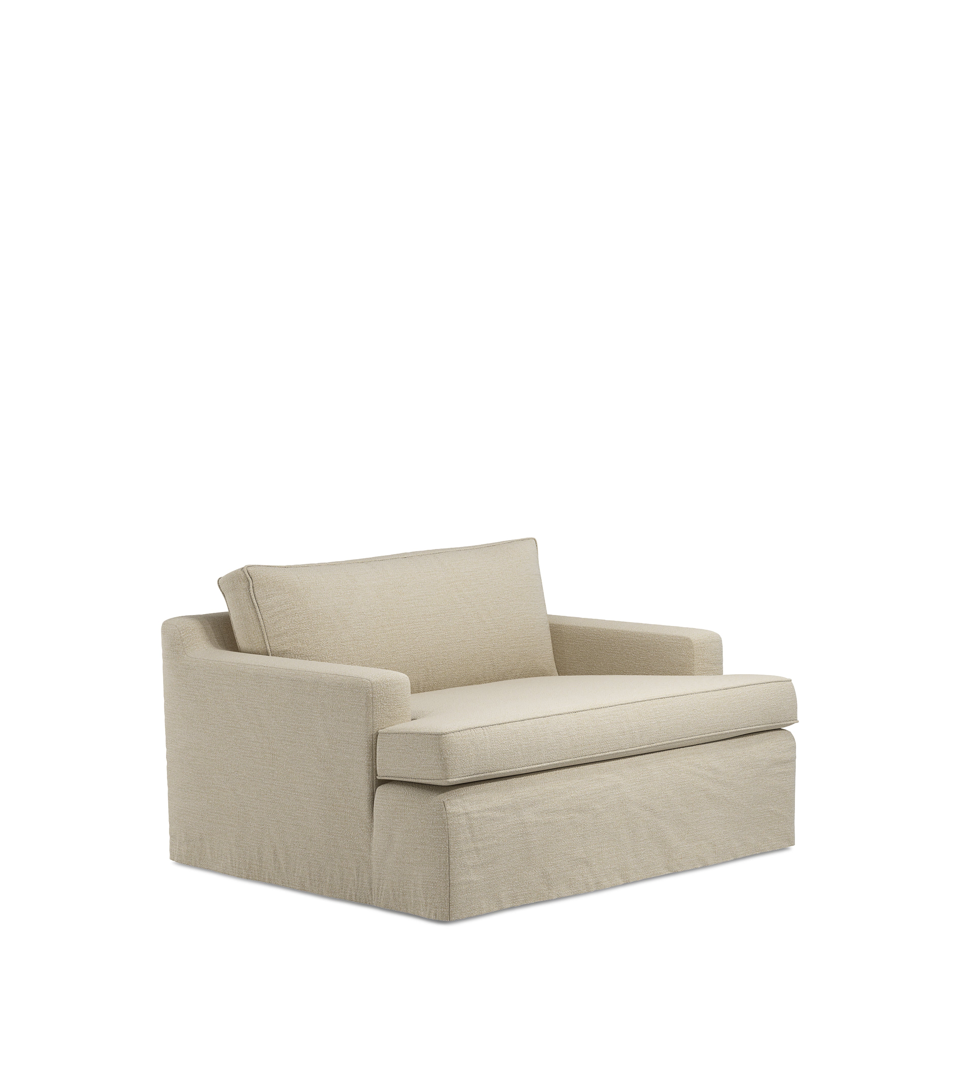 COVER ONLY - Beale Clever Linen Loose Cover for Loveseat - Dove | OKA