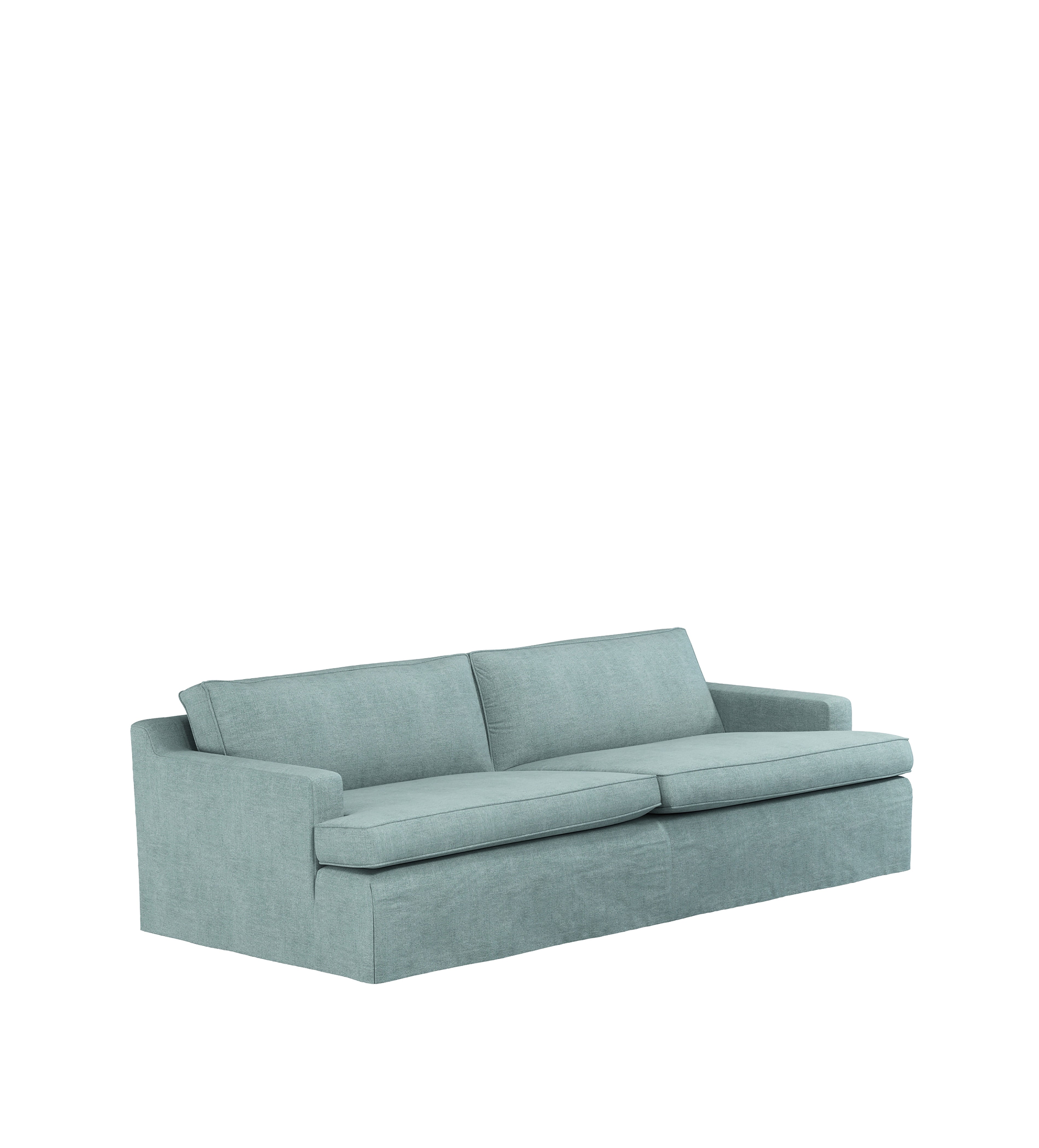 COVER ONLY - Beale Stonewash Linen Loose Cover for 3-Seater Sofa - Aqua ...