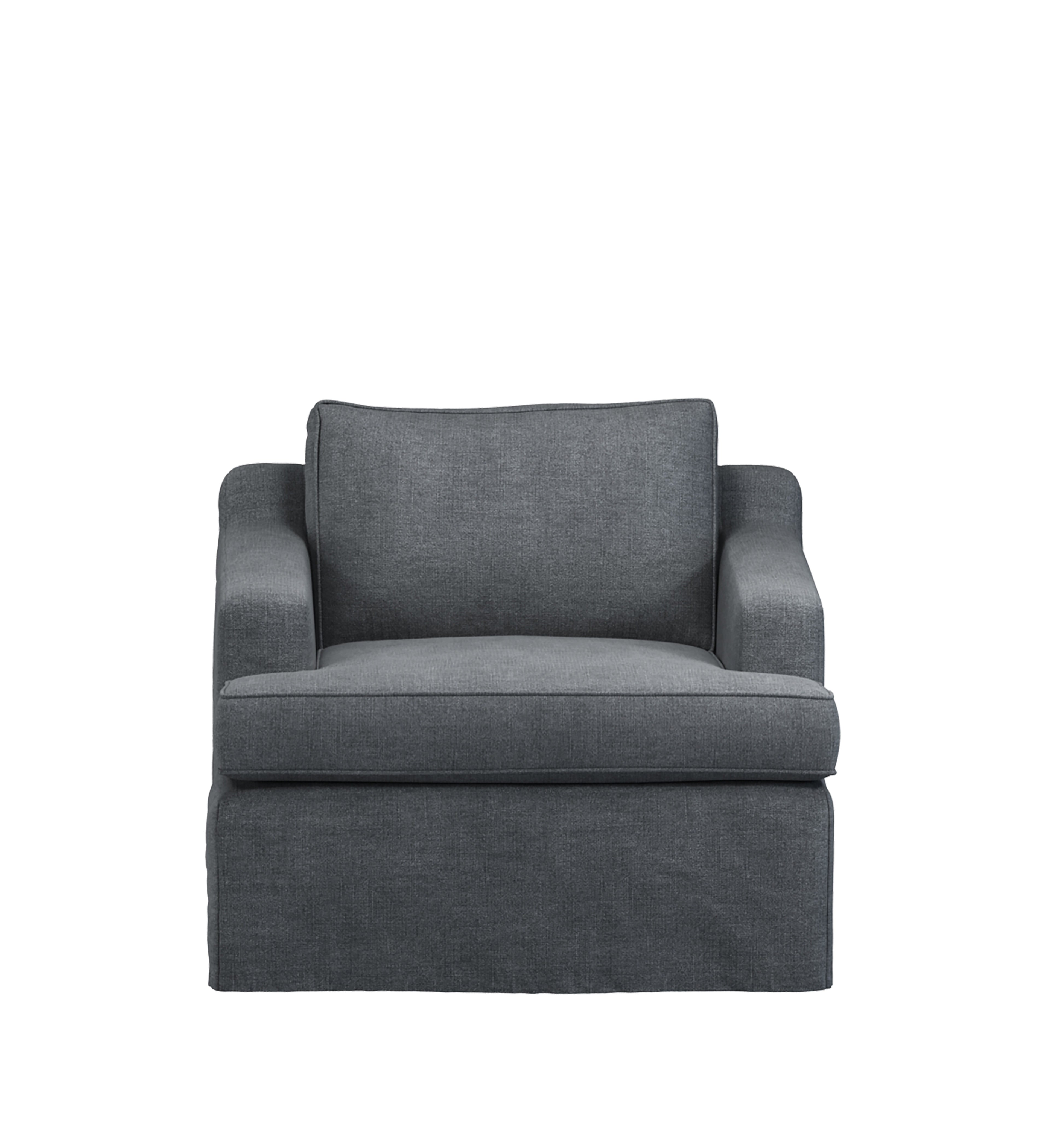 COVER ONLY - Beale Stonewash Linen Loose Cover for Armchair - Pewter ...