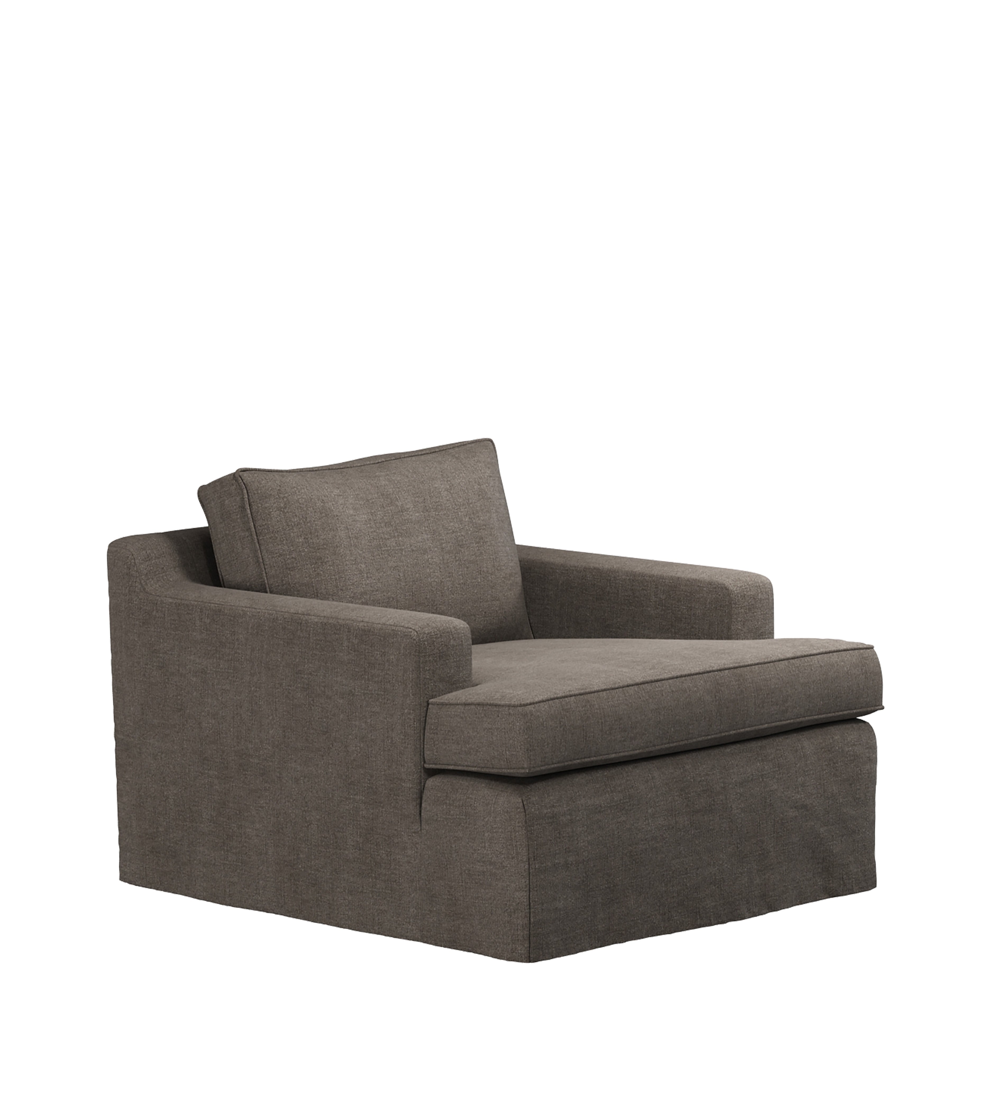 COVER ONLY - Beale Stonewash Linen Loose Cover for Armchair - Walnut ...
