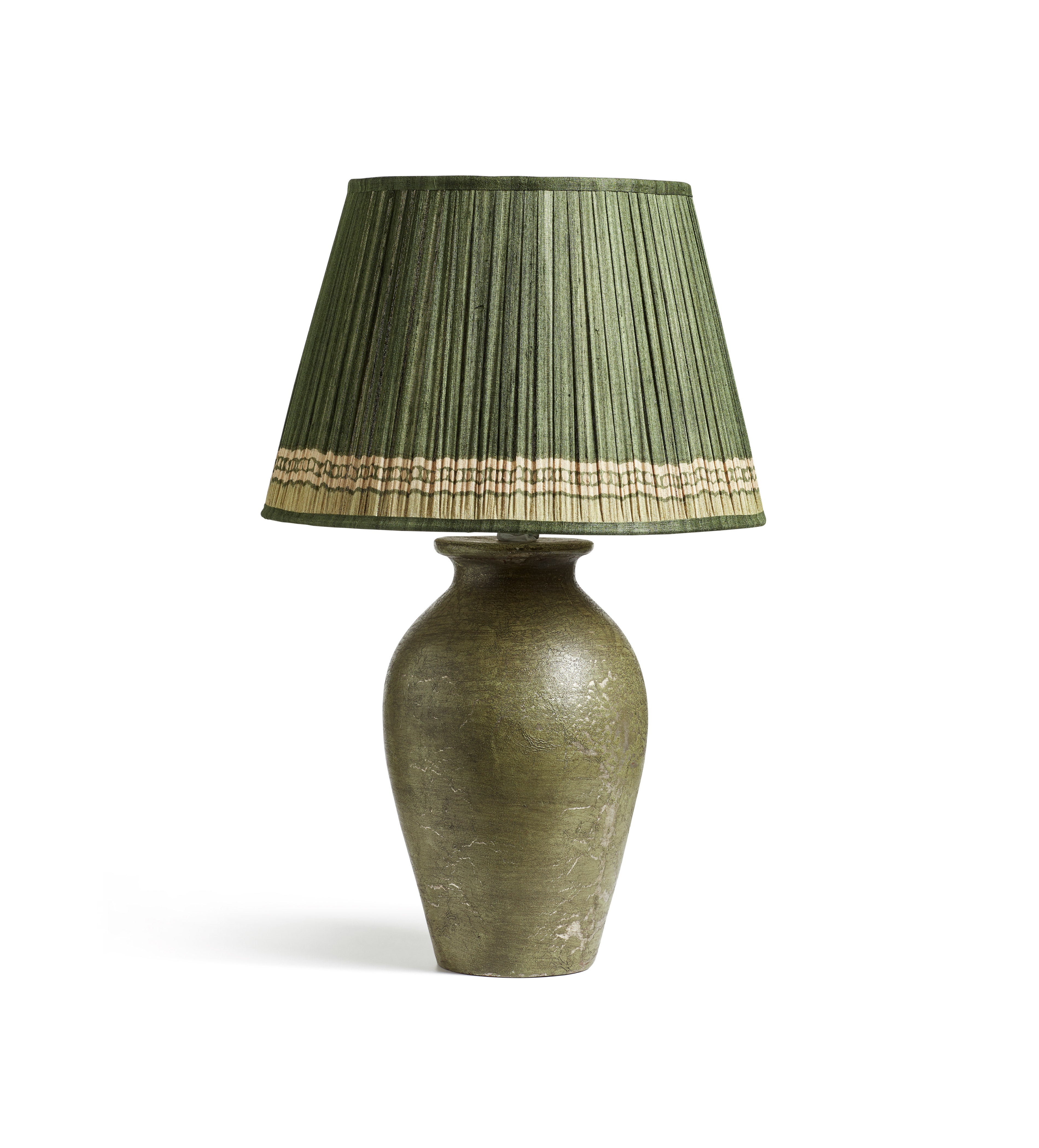 Callista Table Lamp Base - Distressed Green | OKA