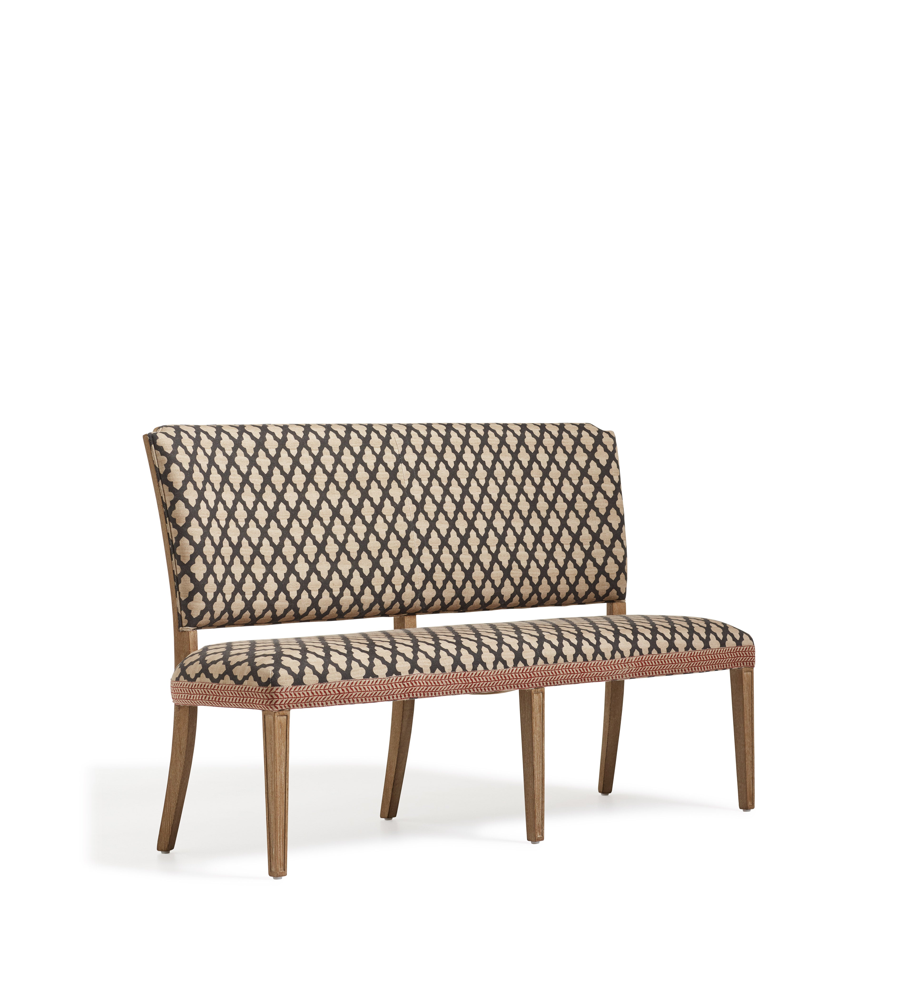 Camaret Serigraph Dining Bench - Black/Natural | OKA