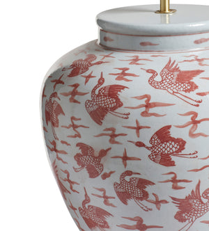 Changshou Table Lamp Base - Red | OKA