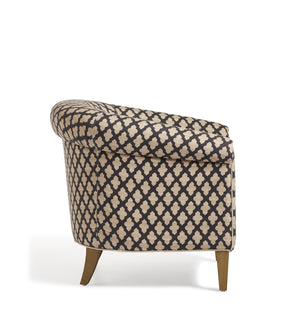 Coniston Serigraph Linen Armchair - Black/Natural | OKA
