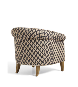 Coniston Serigraph Linen Armchair - Black/Natural | OKA