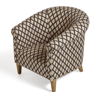 Coniston Serigraph Linen Armchair - Black/Natural | OKA