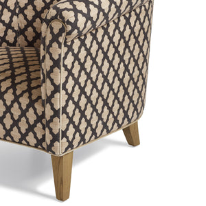 Coniston Serigraph Linen Armchair - Black/Natural | OKA