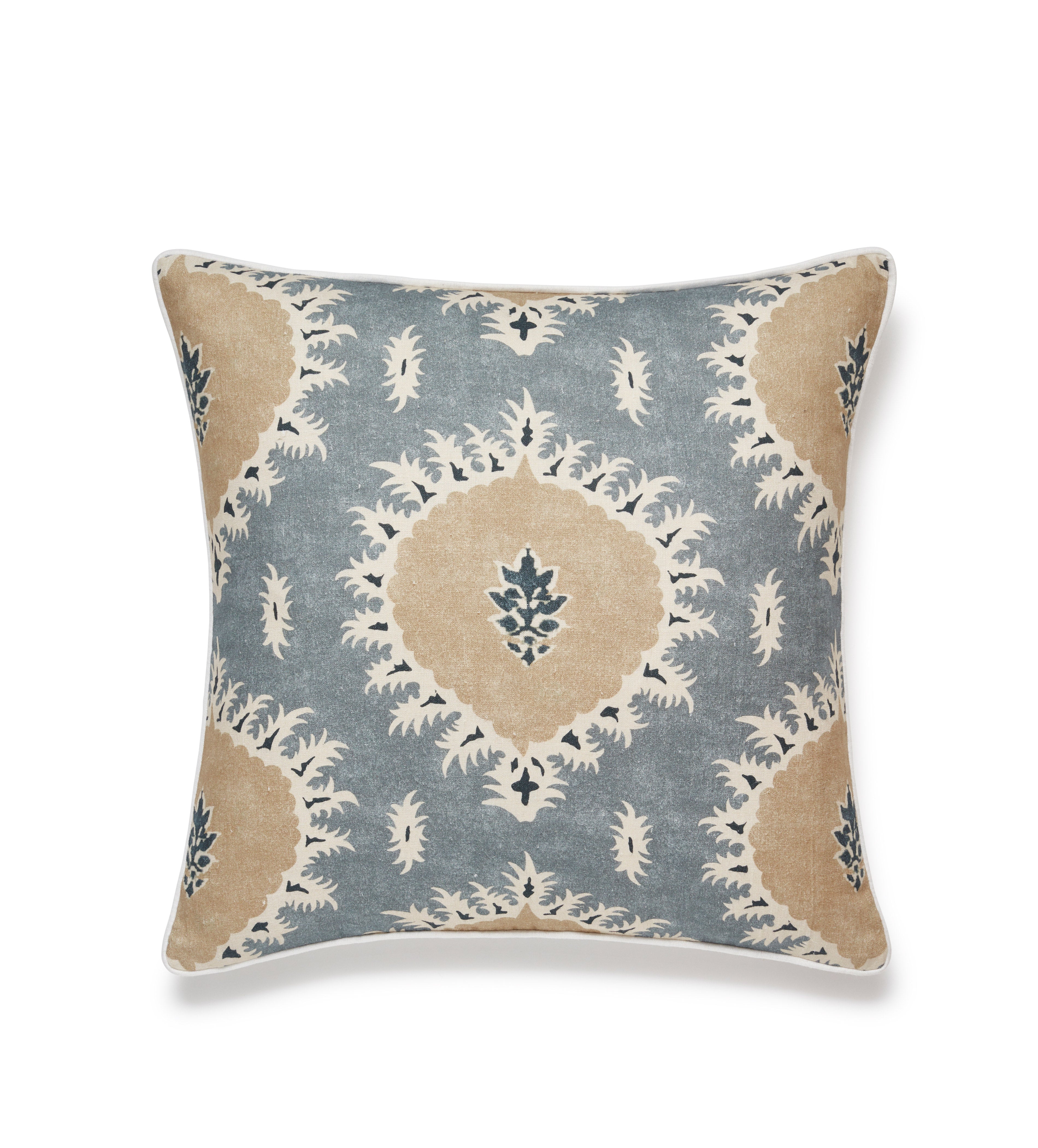 Drisana Cushion Cover - Grey Blue | OKA