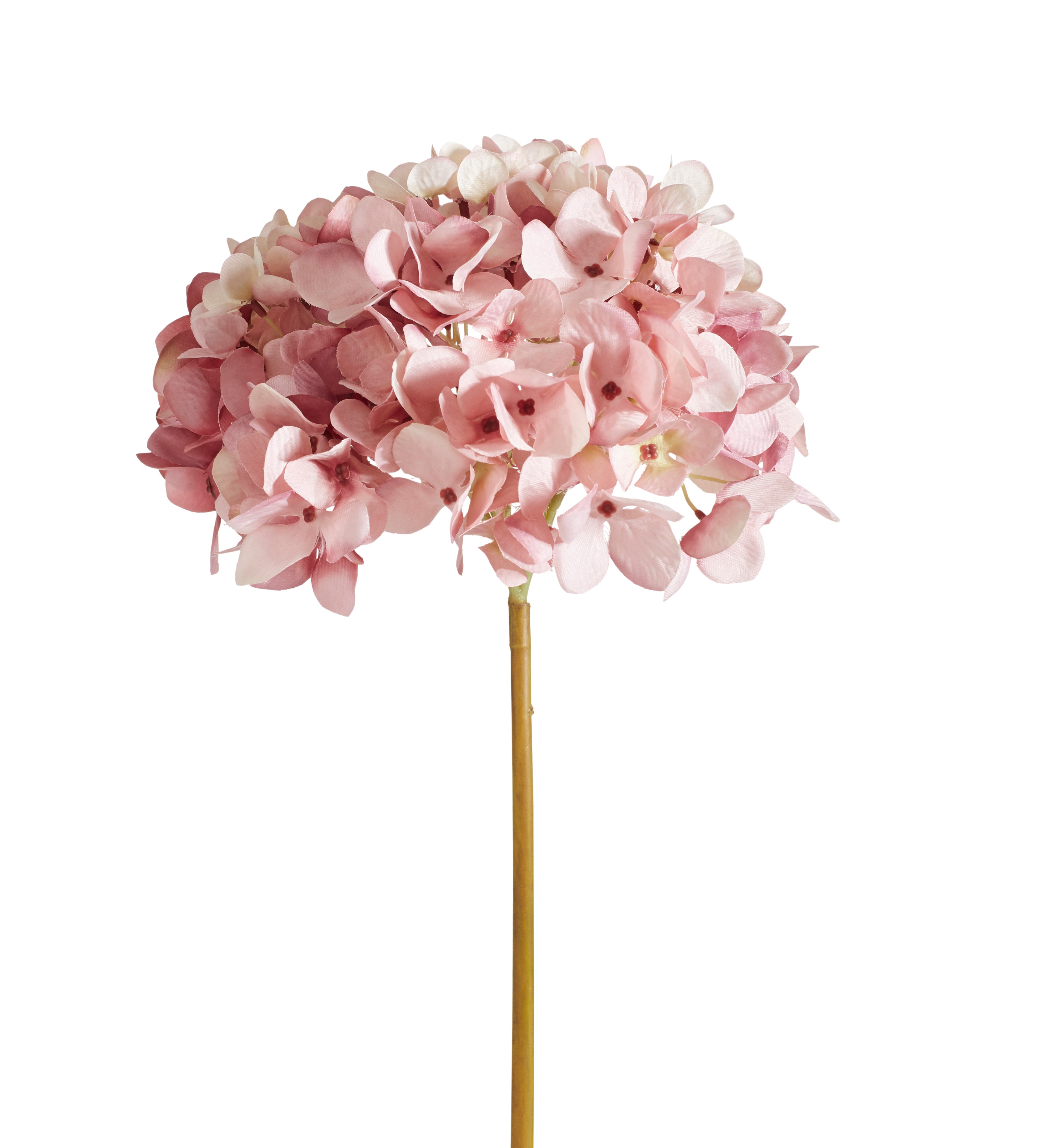 Faux Mophead Hydrangea Stem - Pink | OKA