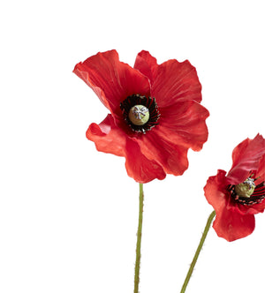 Faux Poppy Stem - Red | OKA