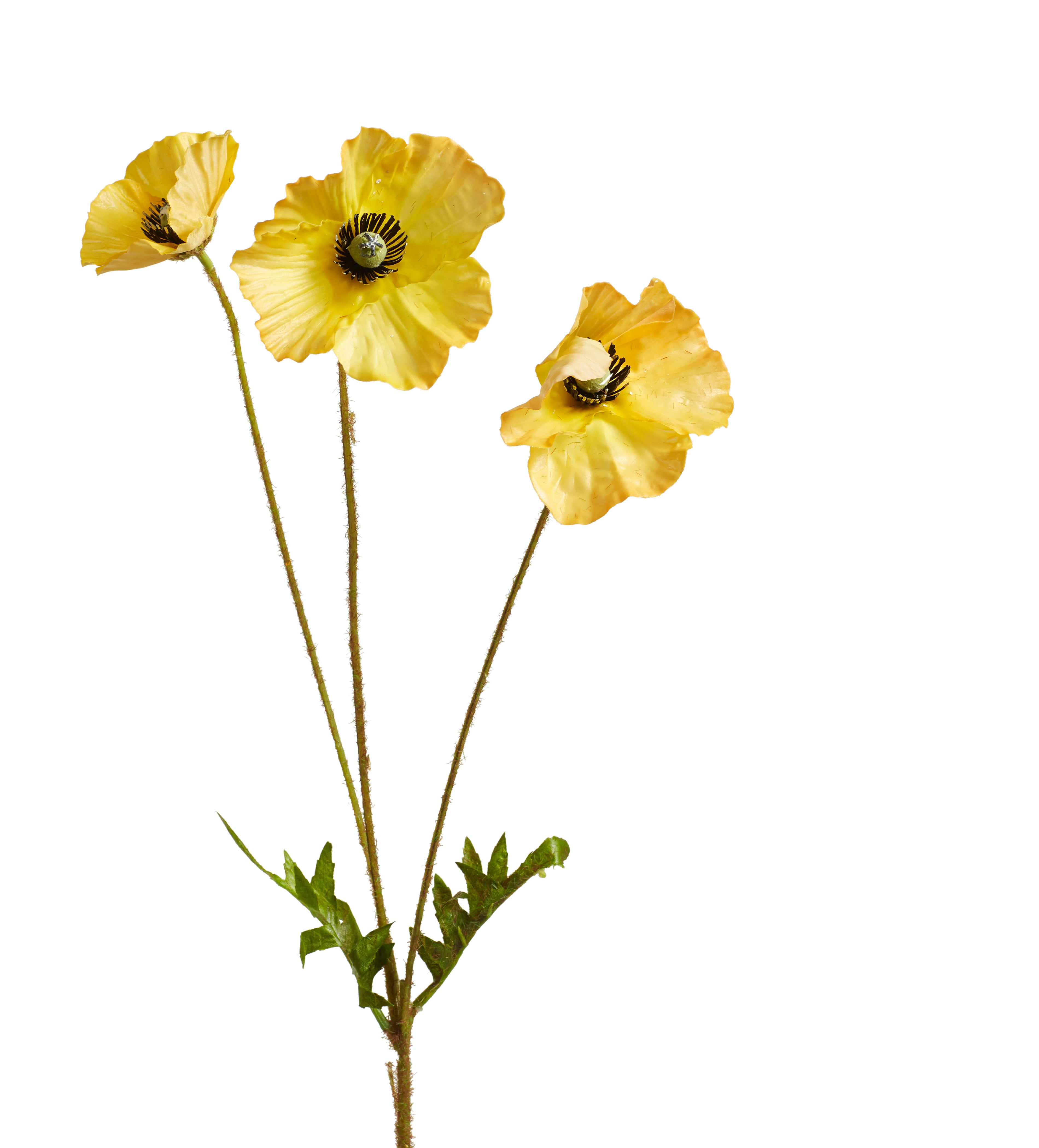 Faux Poppy Stem - Yellow | OKA