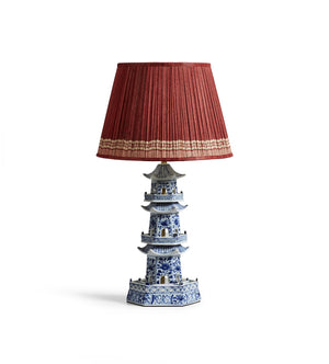 Fogong Pagoda Table Lamp Base - Blue/White | OKA