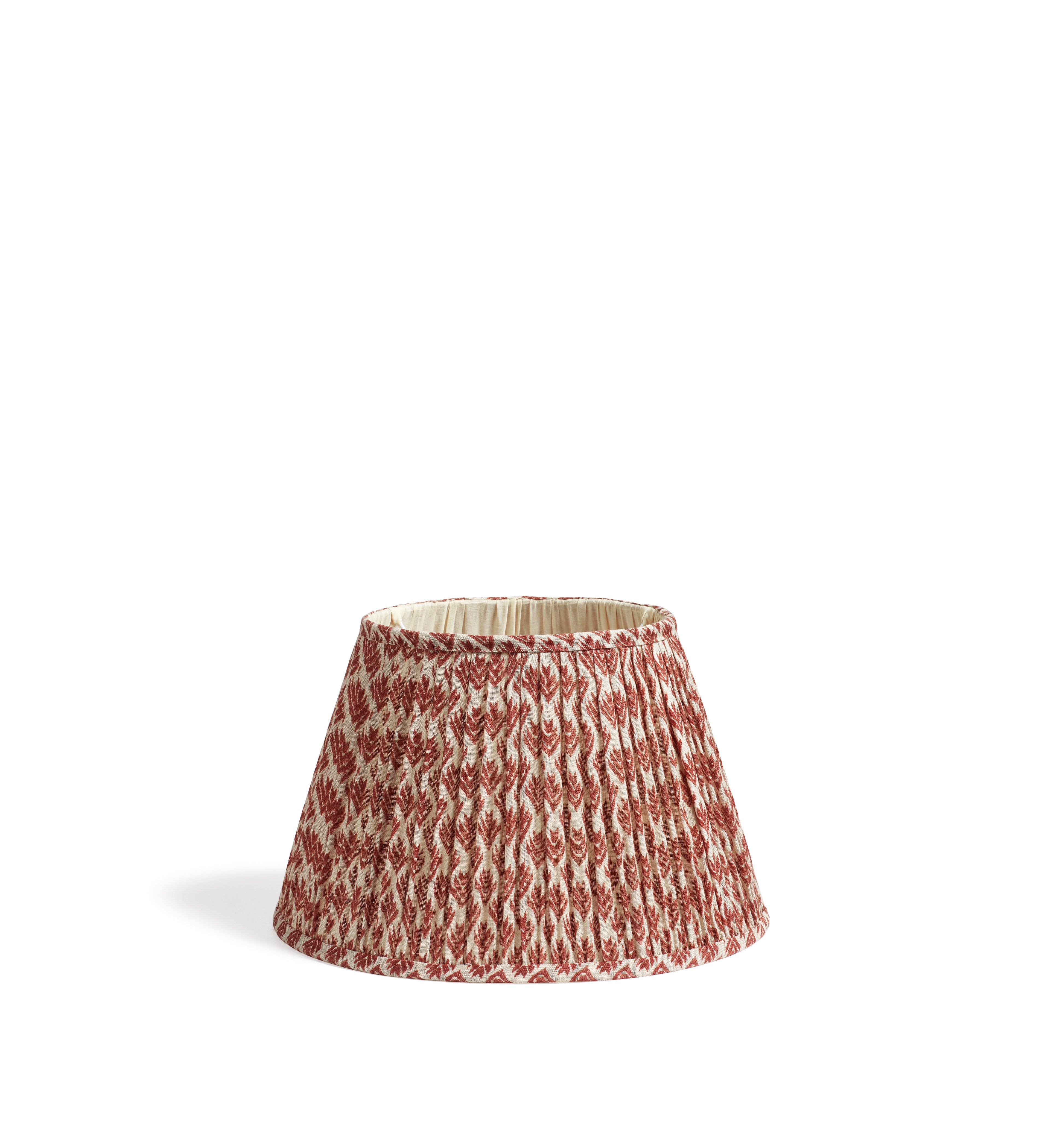 Hirkani Pleated Linen Lampshade 35cm - Blood Orange | OKA