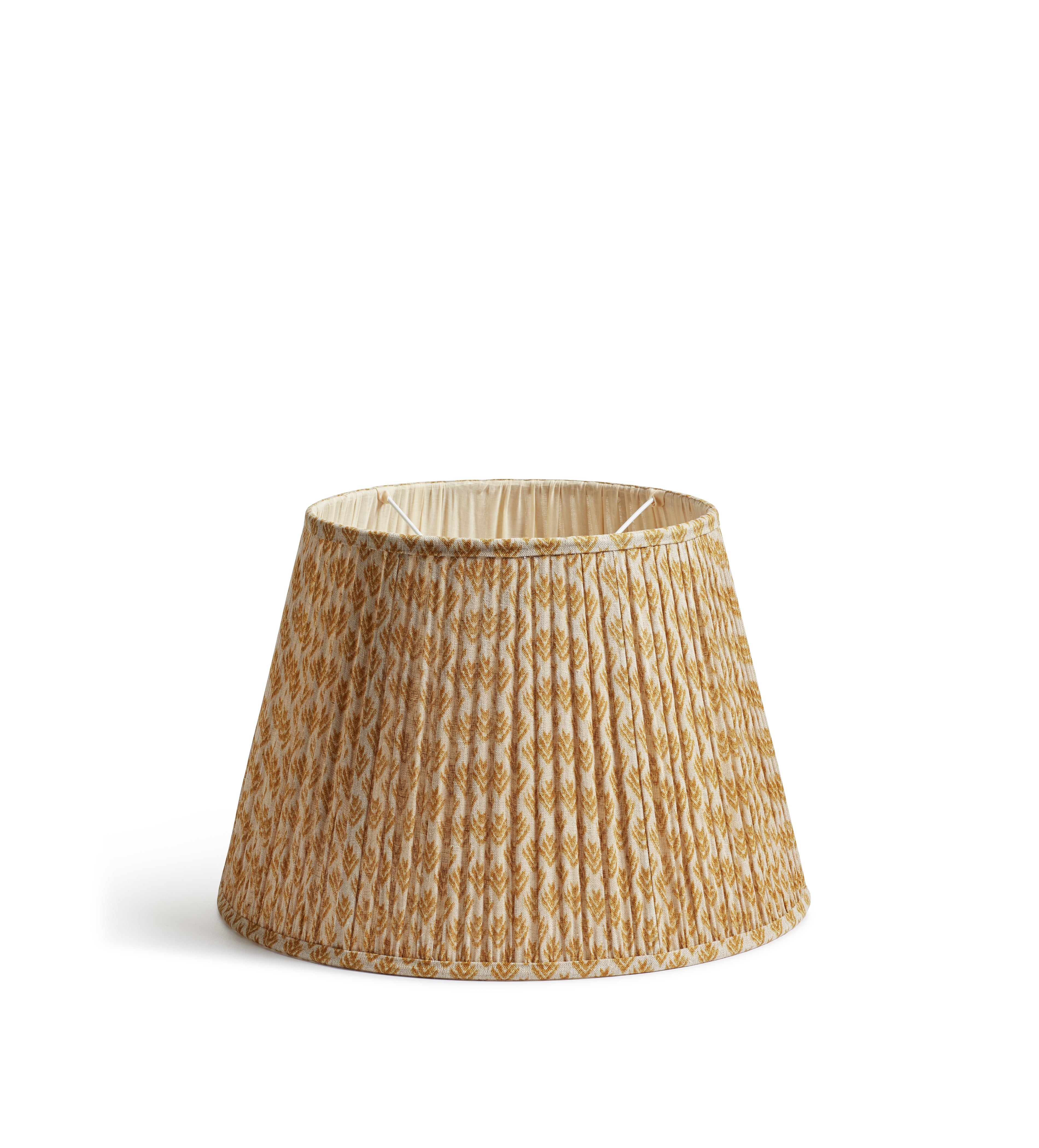 Hirkani Pleated Linen Lampshade 45cm - Mustard Yellow | OKA