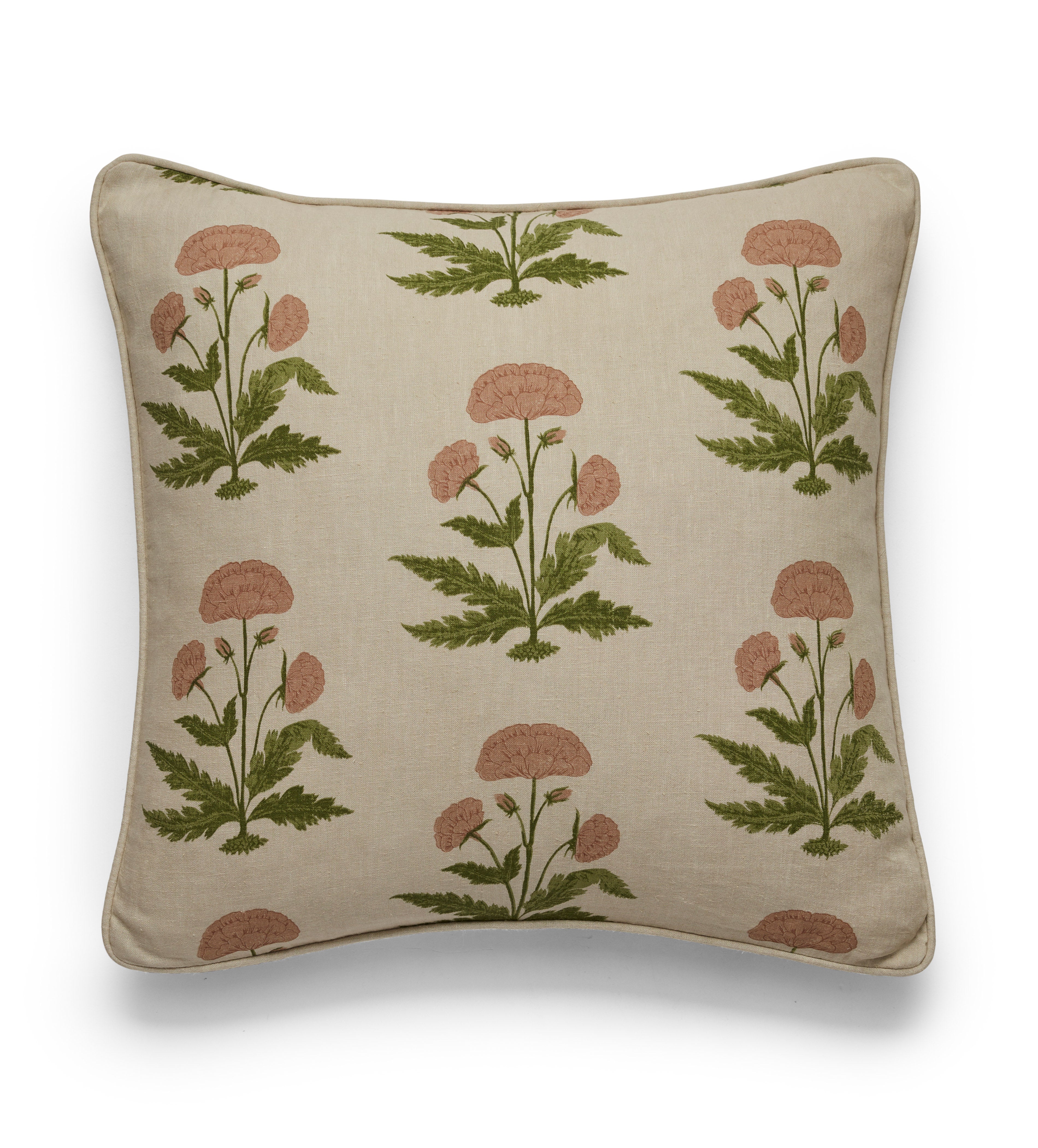 Imber Poppy Cushion Cover - Apricot Orange | OKA