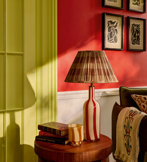 Joseph Glass Table Lamp Base - Red | OKA