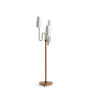 Lucas Floor Lamp Base - Warm Burl Wood | OKA
