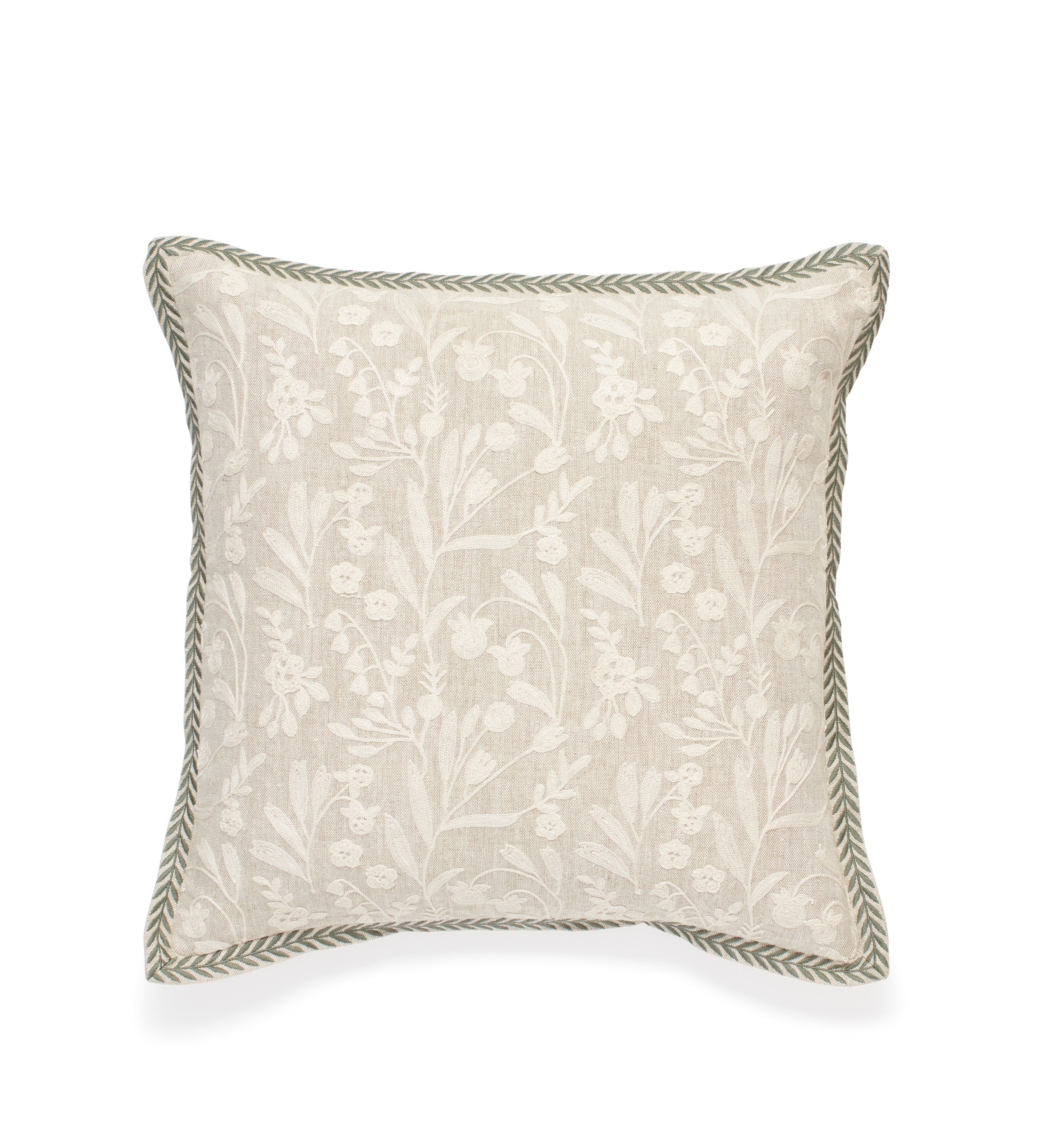 Merian Cushion Cover - Natural Brown/Off-White | OKA