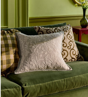 Merian Cushion Cover - Natural Brown/Off-White | OKA