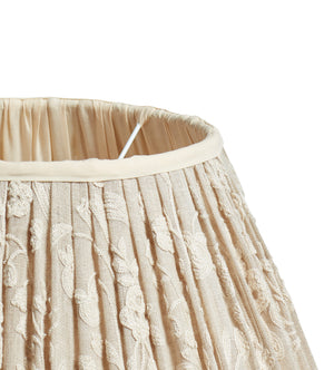Merian Embroidered Linen Lampshade 46cm - Natural Brown | OKA