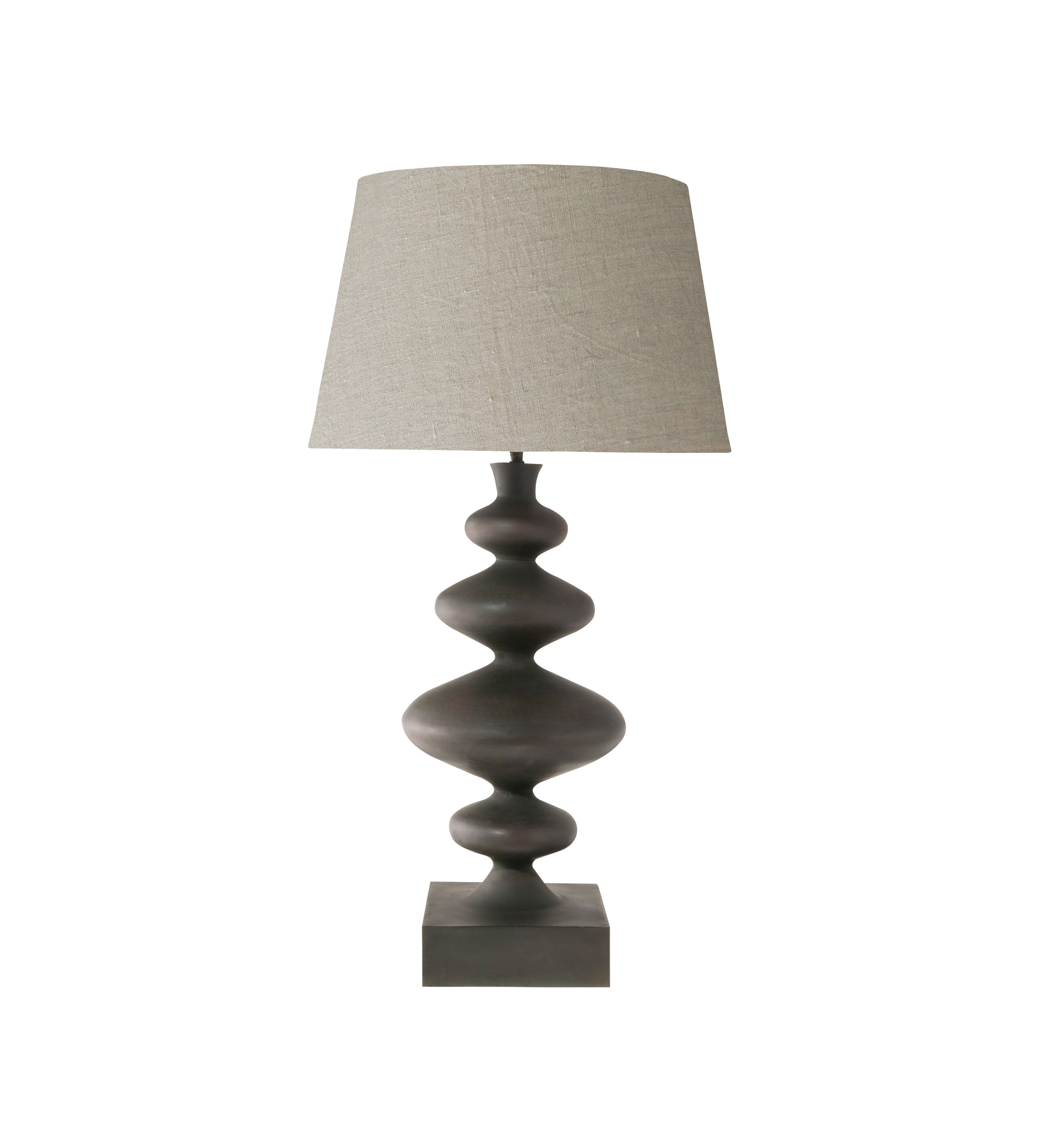 Minerva Table Lamp Base - Antique Grey | OKA