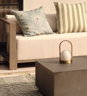 Neoma Wireless Table Lamp Base - White/Gold | OKA