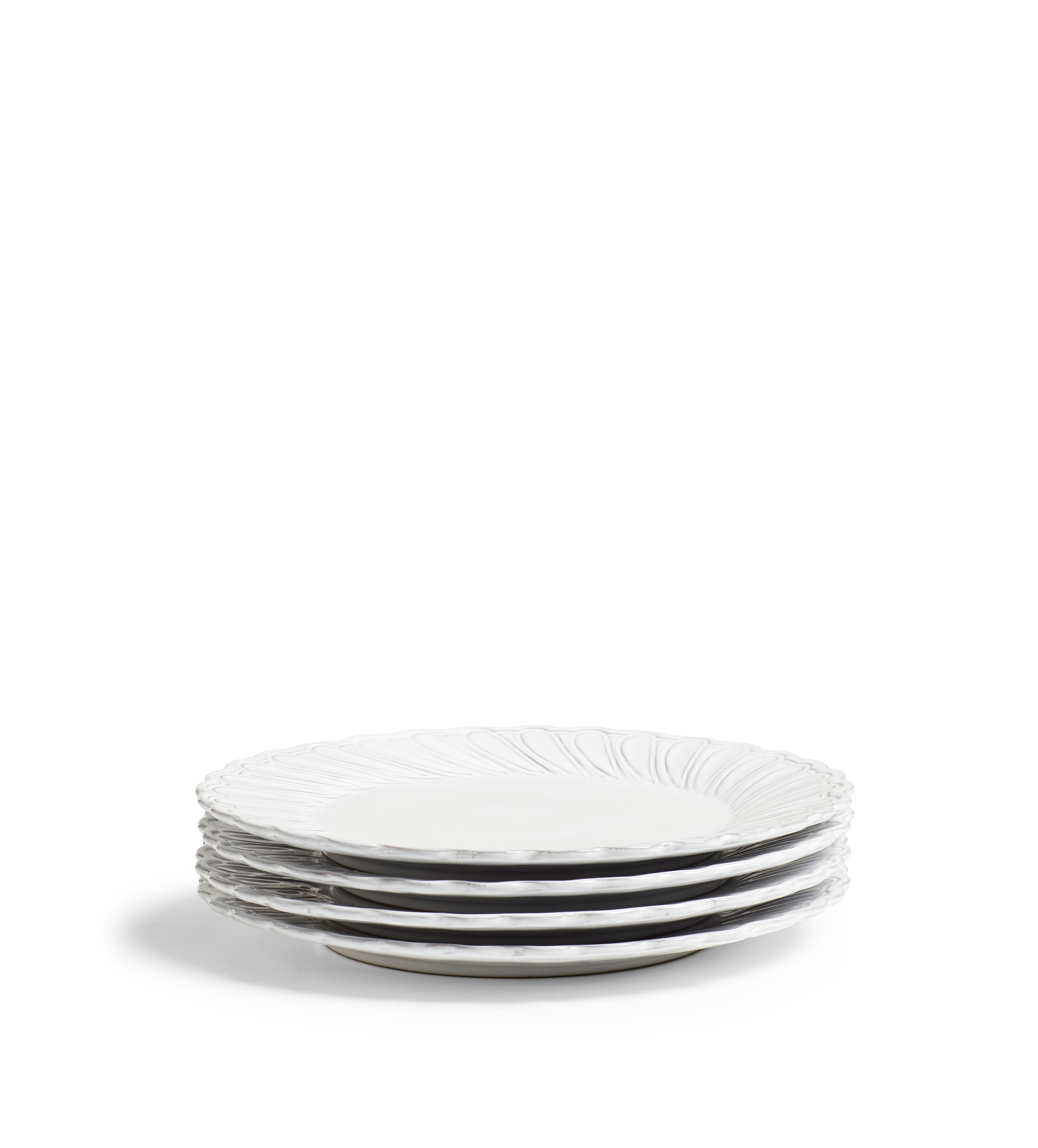 Nephele Dinner Plates - Set of Four - White | OKA