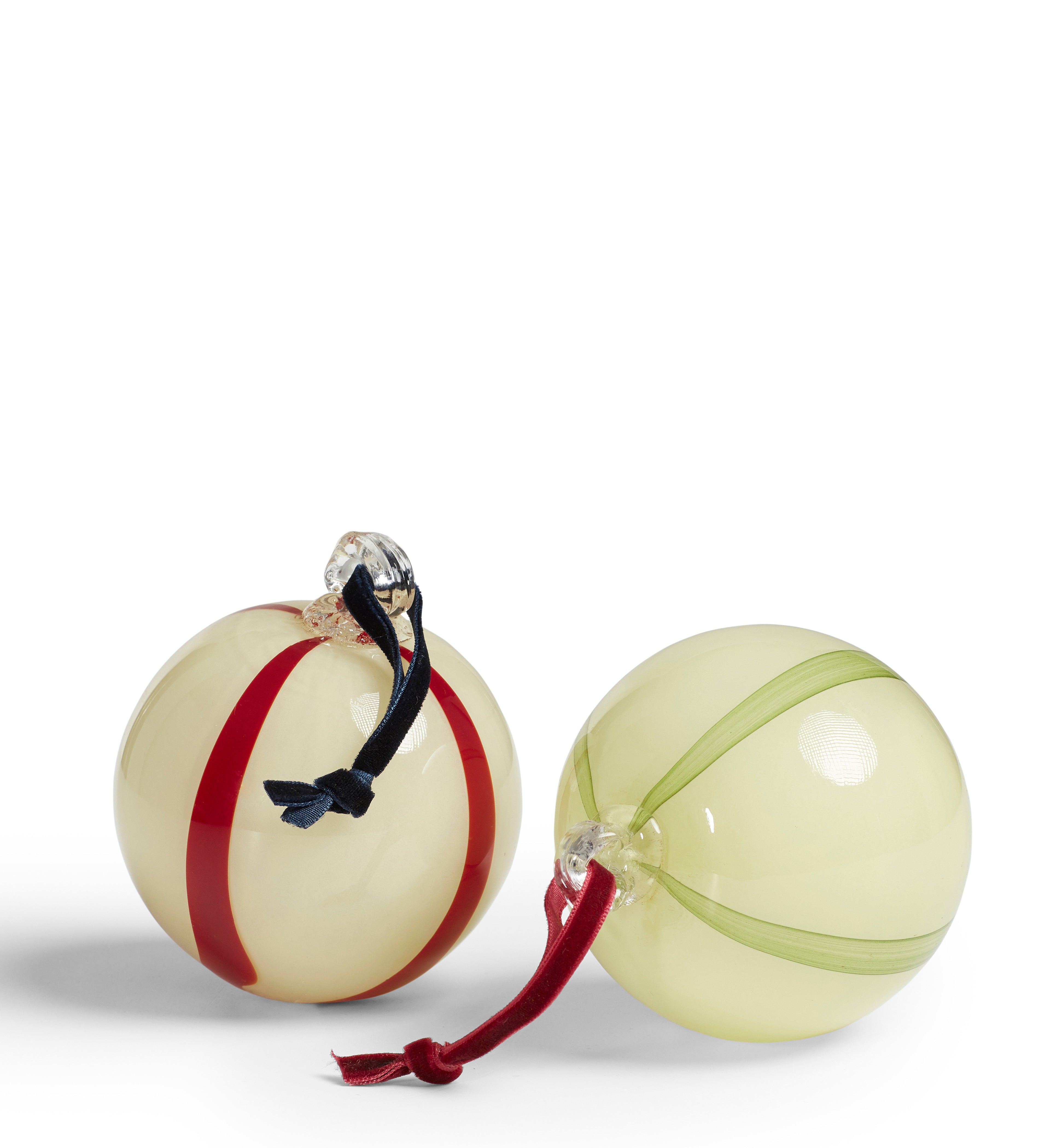 Nimbus Stripe Baubles Pair - Multi | OKA