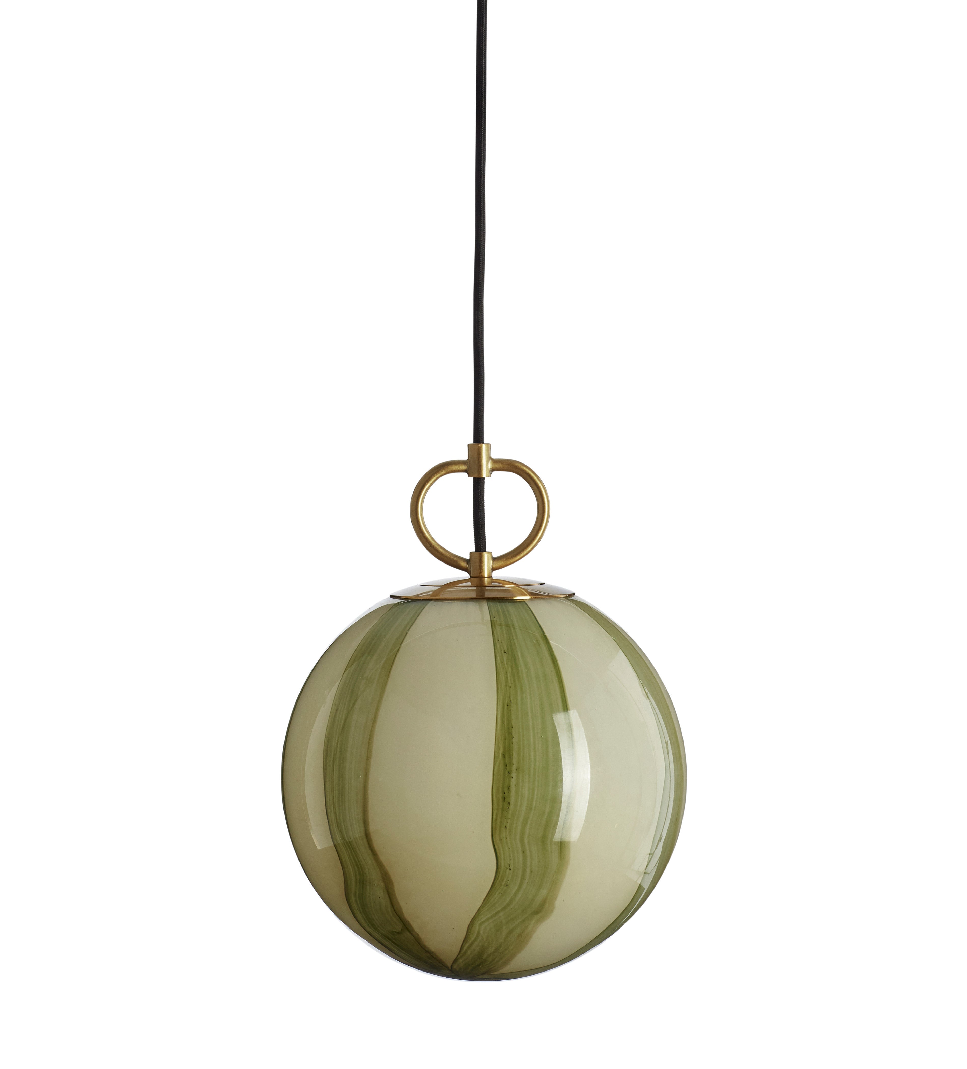 Nimbus Stripe Pendant Lamp - Green | OKA