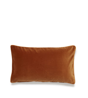 Plain Velvet Rectangular Cushion Cover - Camel Brown | OKA