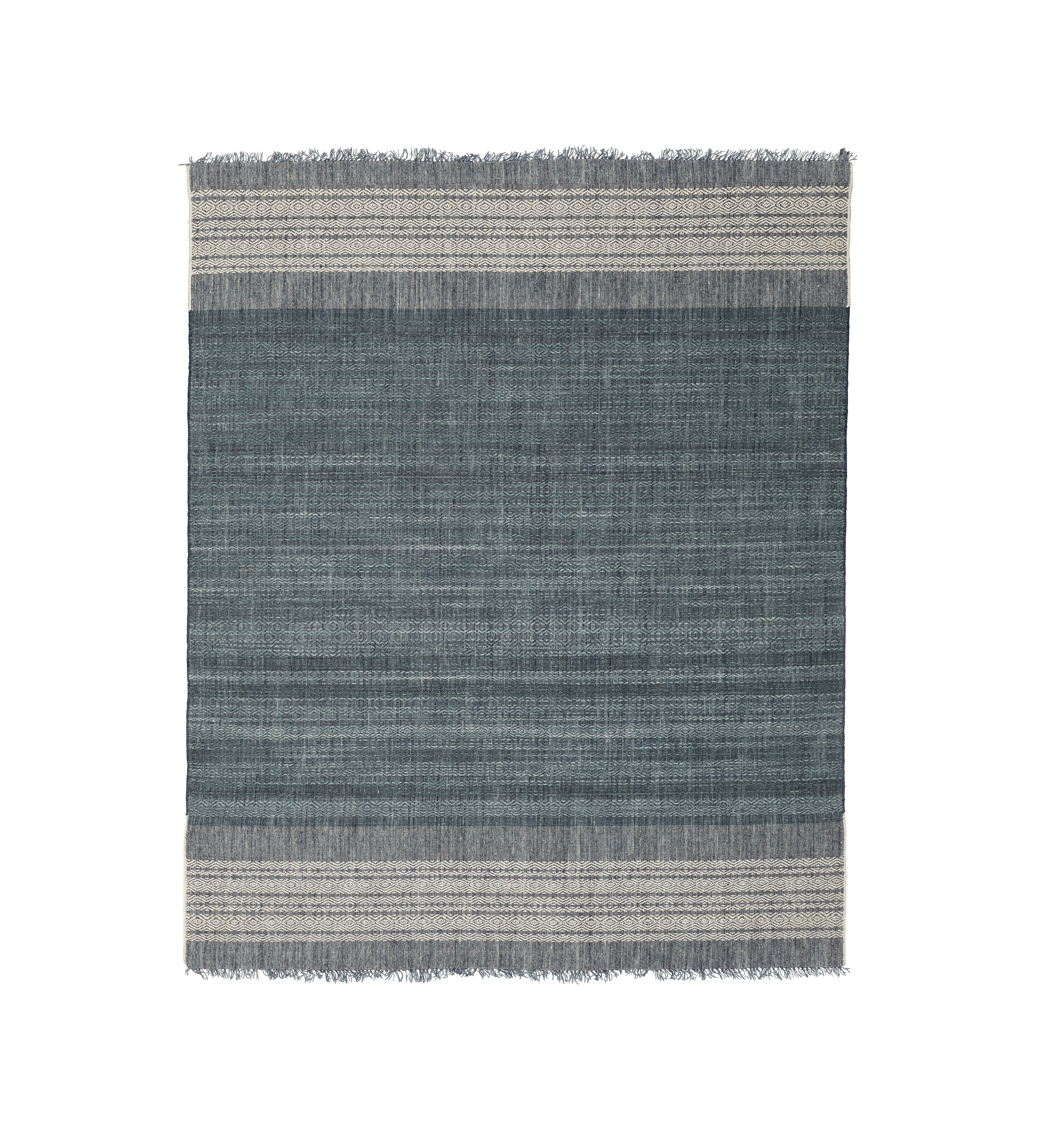 Plima Rug 244x305cm - Indigo Blue/Natural | OKA