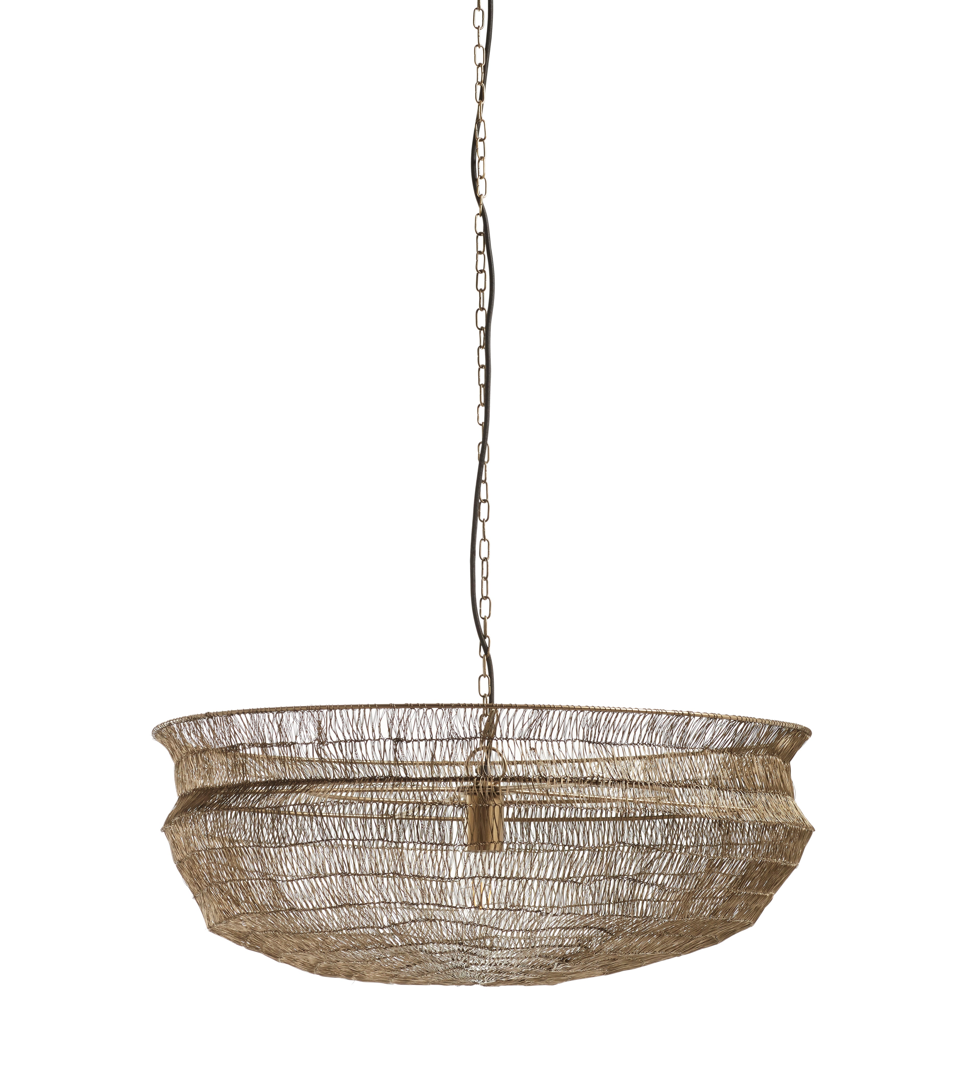 Raye Iron Pendant Light - Antique Brass | OKA