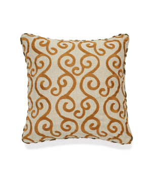Ria Cushion Cover - Burnt Orange/Spruce Green | OKA