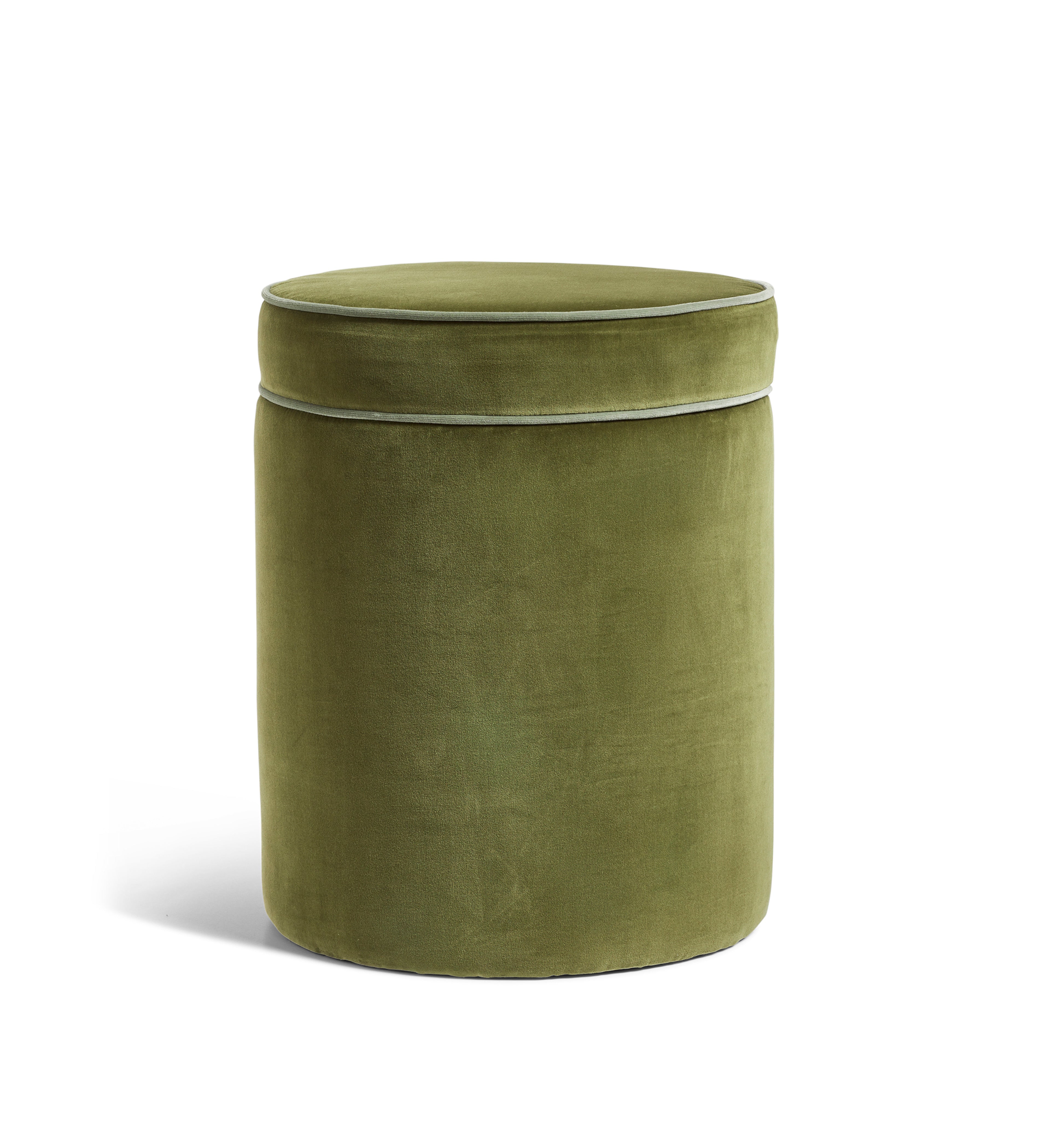 Samena Velvet Ottoman - Spruce Green | OKA
