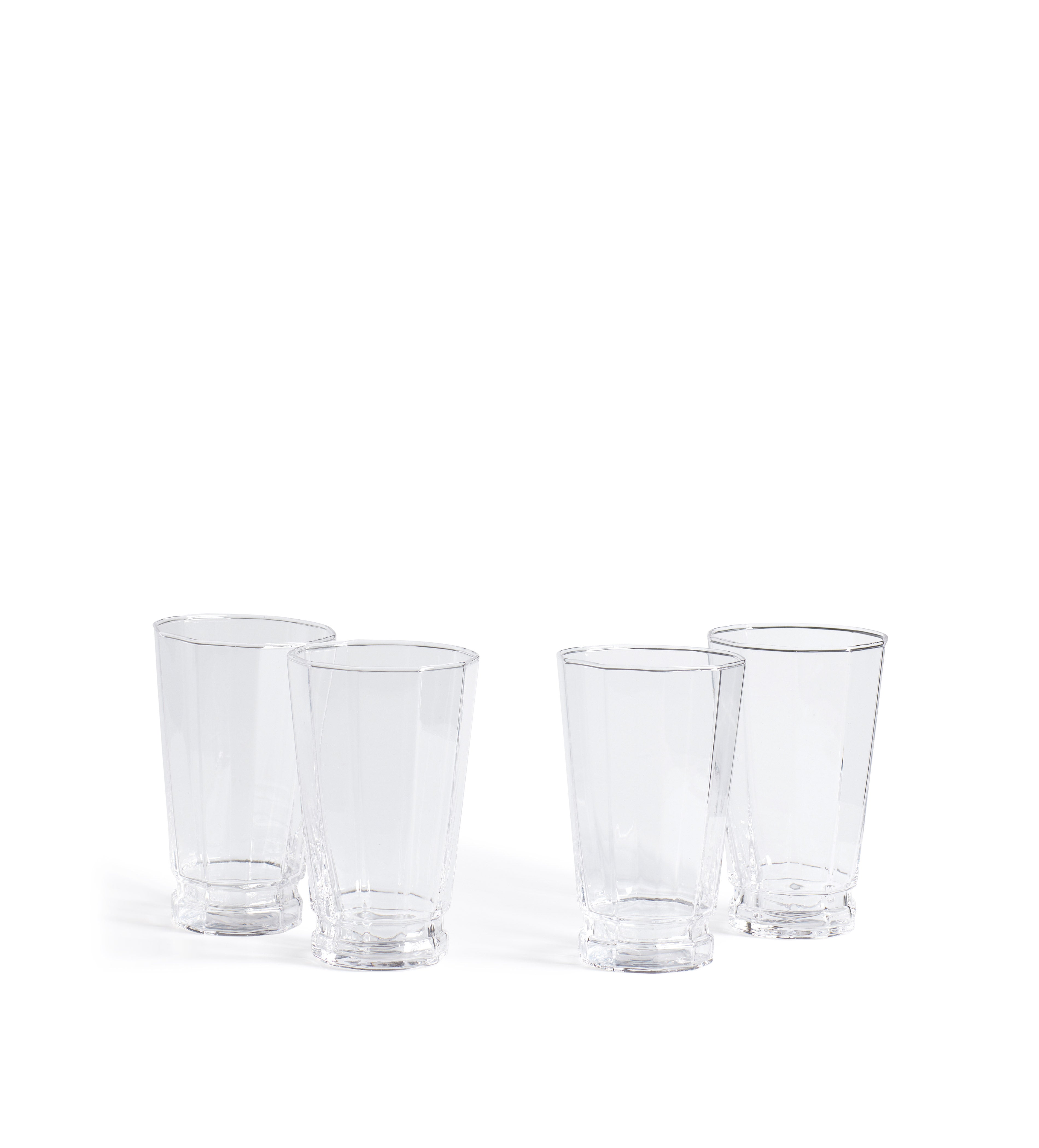 Gideon Tall Tumblers - Set of Four - Clear | OKA