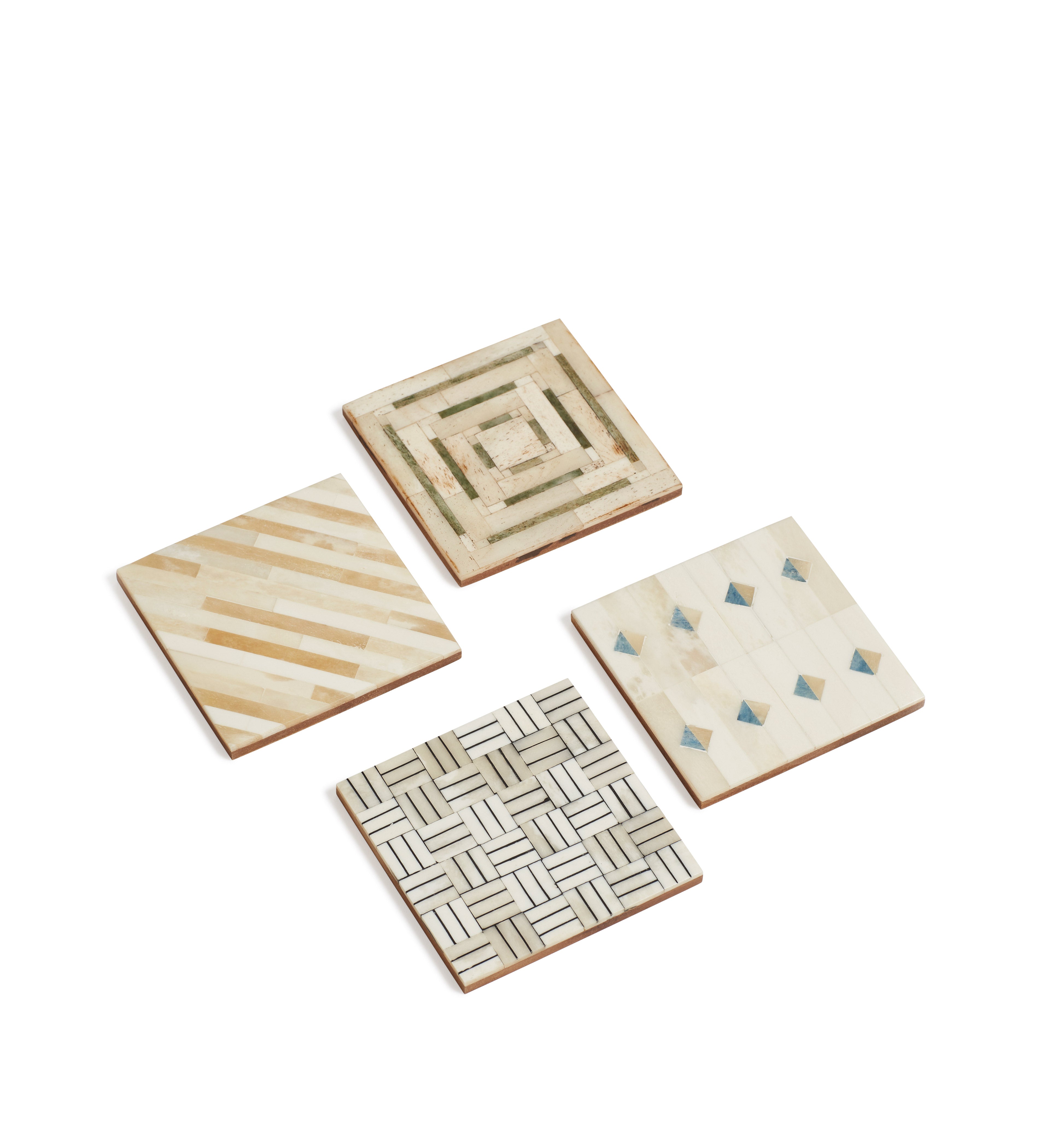 Wassily Coasters with Box - Set of Four - Bone | OKA