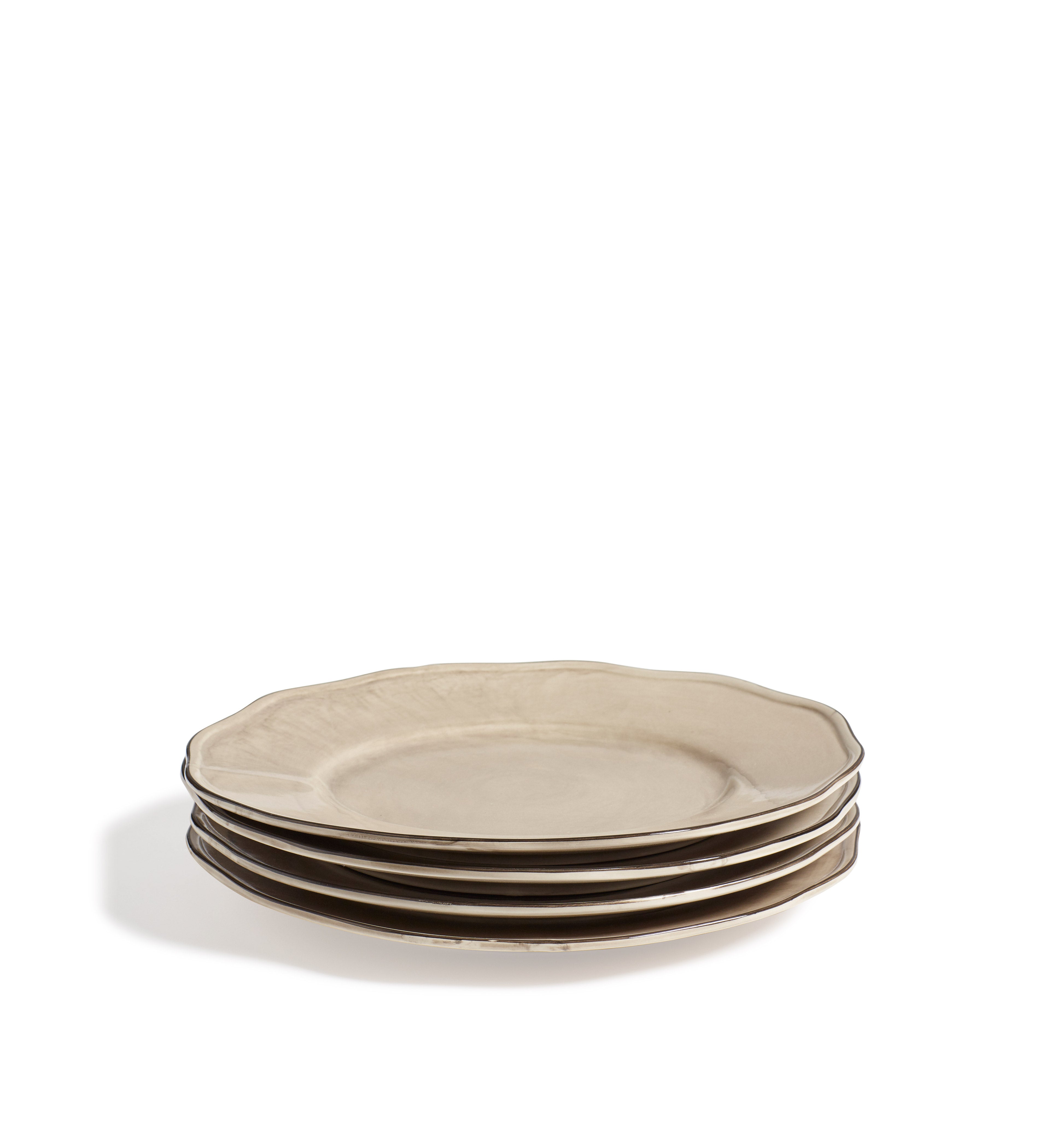 Winslow Dinner Plates - Set of Four - Dove Grey | OKA