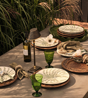 Jussara Dinner Plates - Set of Six - Sage Green | OKA