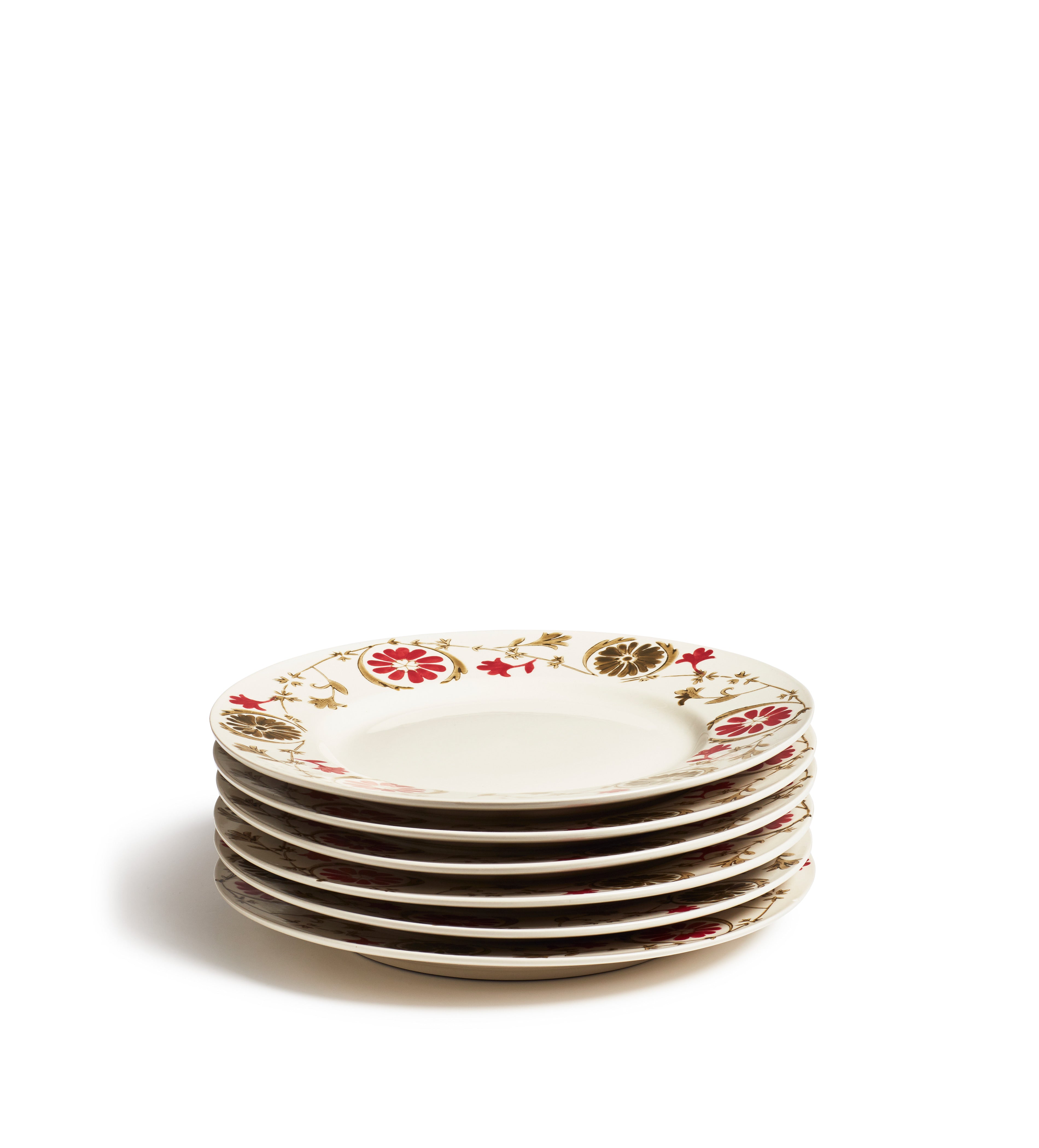 Sheki Dinner Plates - Set of Six - Olive Green | OKA