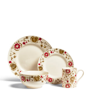 Sheki Dinner Plates - Set of Six - Olive Green | OKA