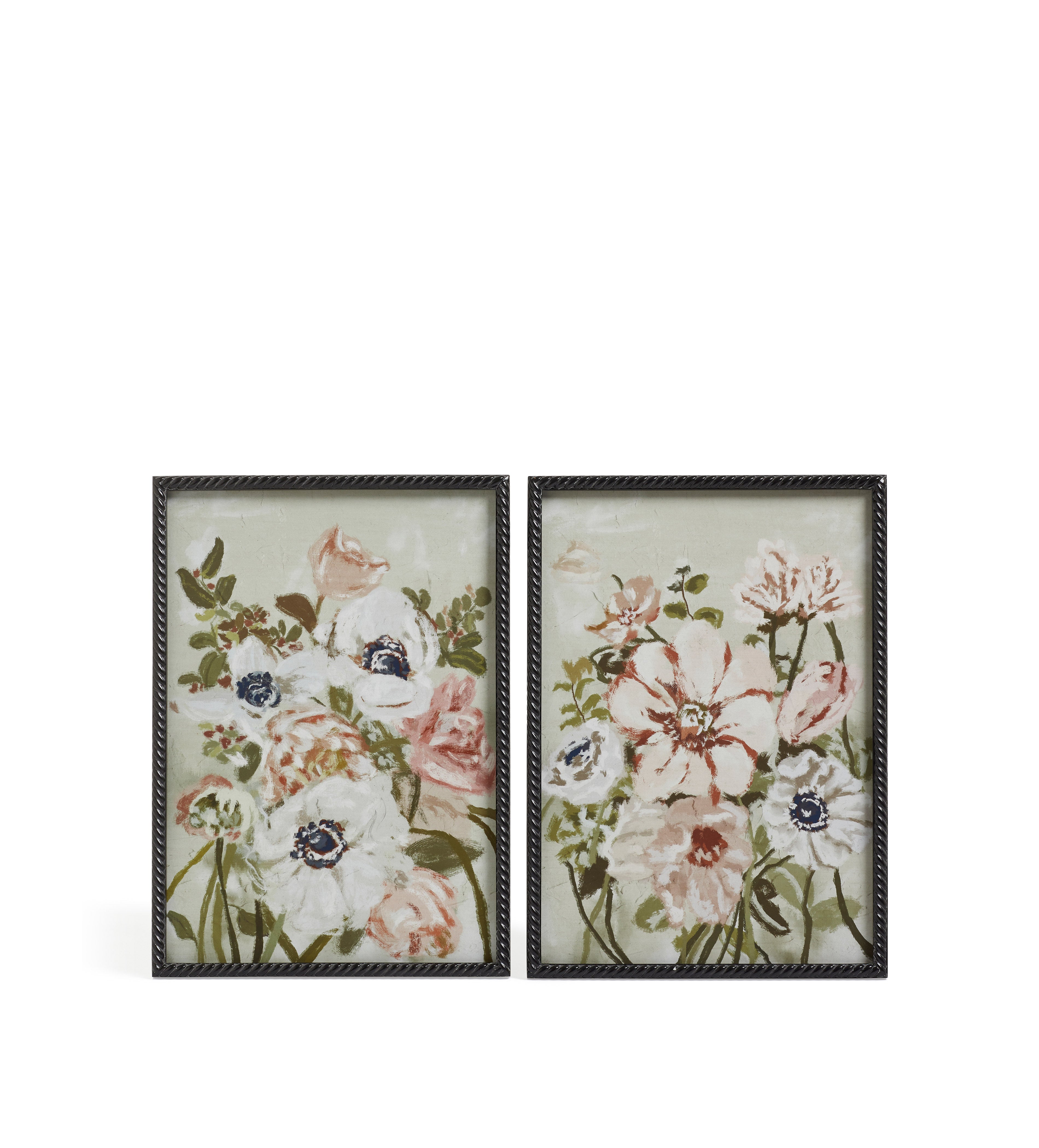 Elizabeth Framed Floral Prints Pair - Multi-Coloured | OKA
