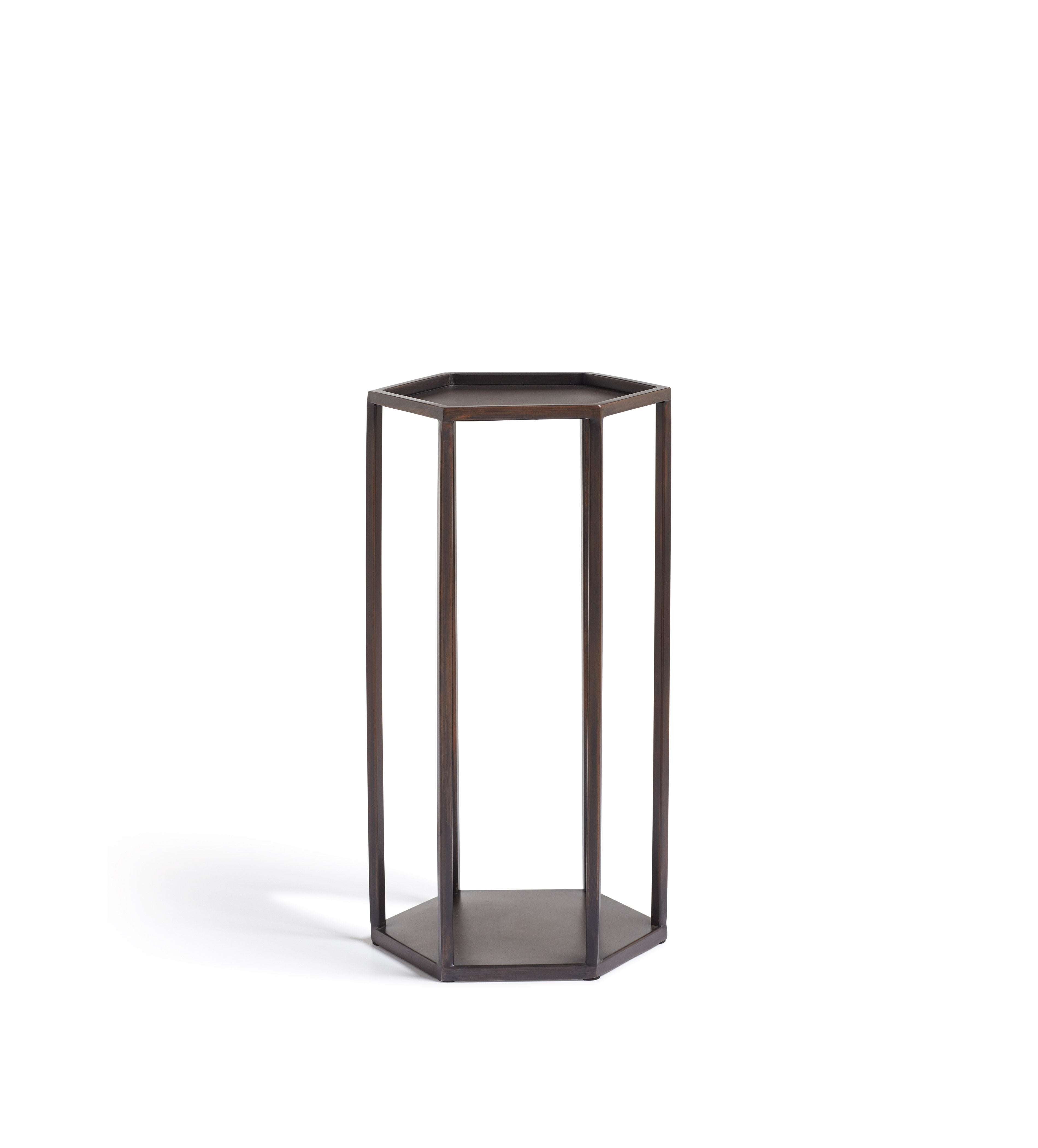 Shida Side Table - Blackened Bronze | OKA