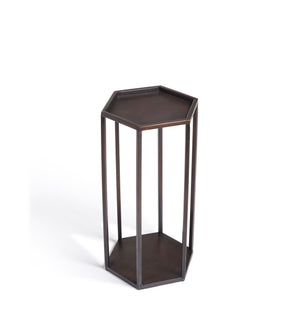 Shida Side Table - Blackened Bronze | OKA