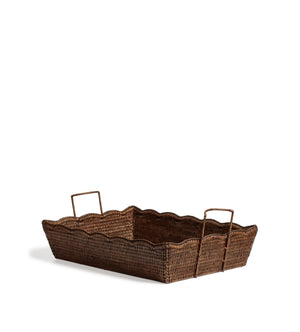 Talasa Rectangular Rattan Basket - Antique Brown | OKA